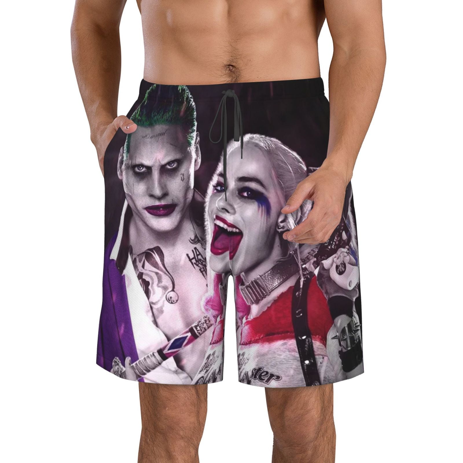 Harley Quinn And Joker Men's Beach Shorts Swim Trunks Casual Quick Dry ...