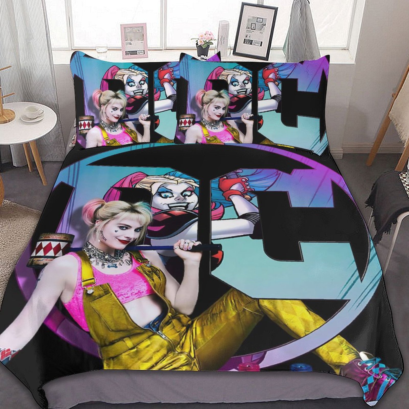 Harley Quinn Animated 3 Pieces Bedding Sets Comfortable Soft Comforter ...