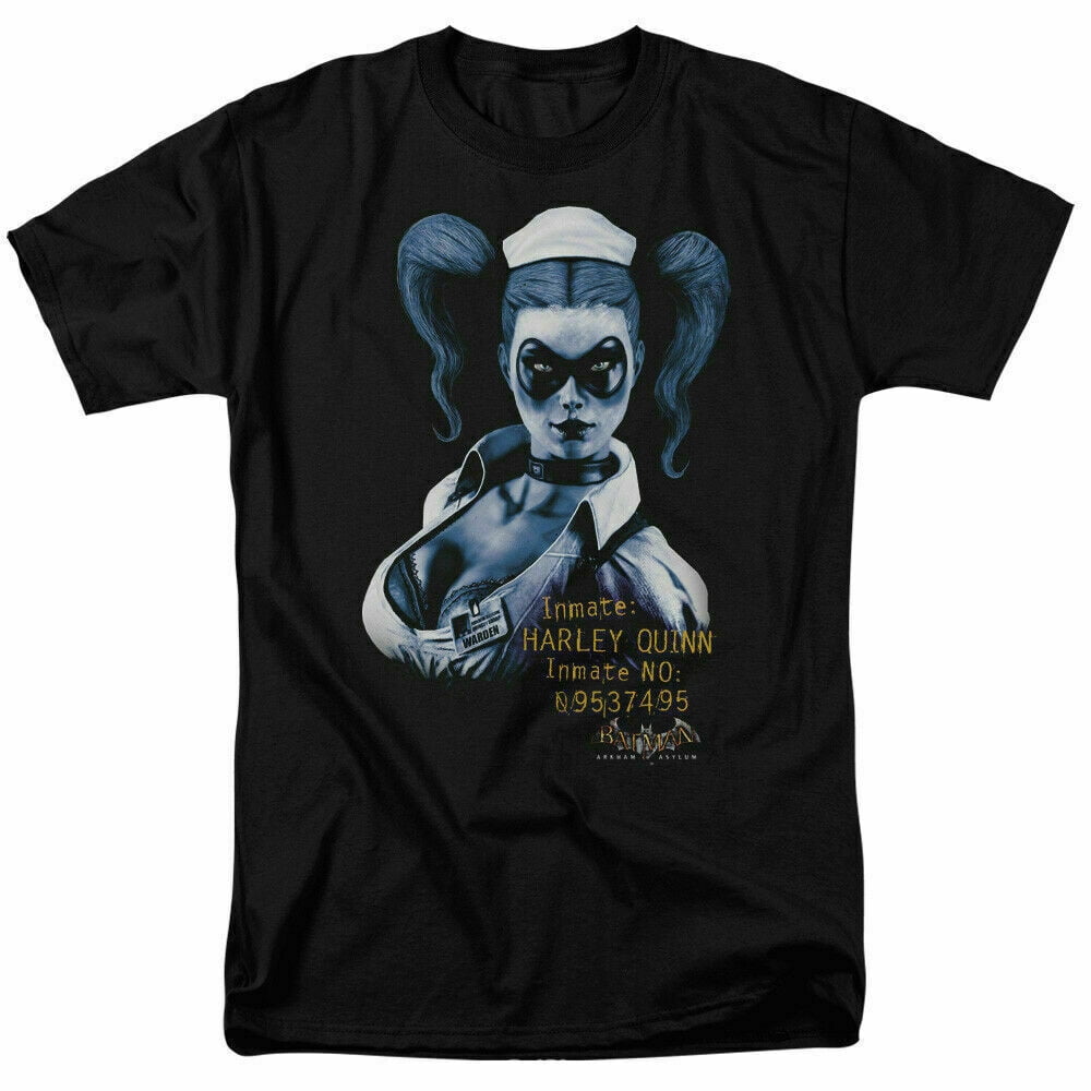Harley Quinn Arkham Harley Inmate T Shirt Licensed Comic Book Tee Black ...