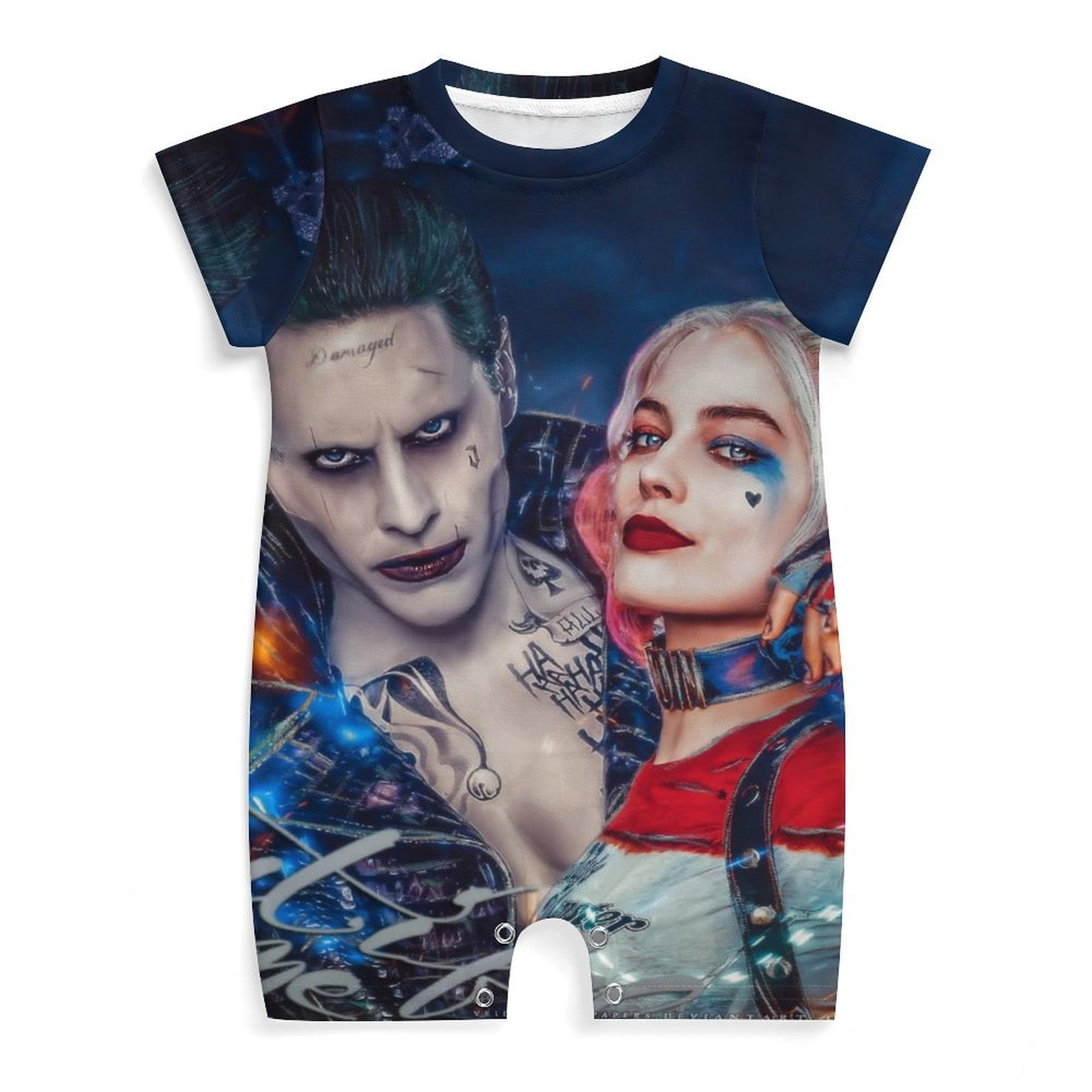 Harley Quinn Baby Boy Girl Short Sleeve Romper Clothing Set Print ...