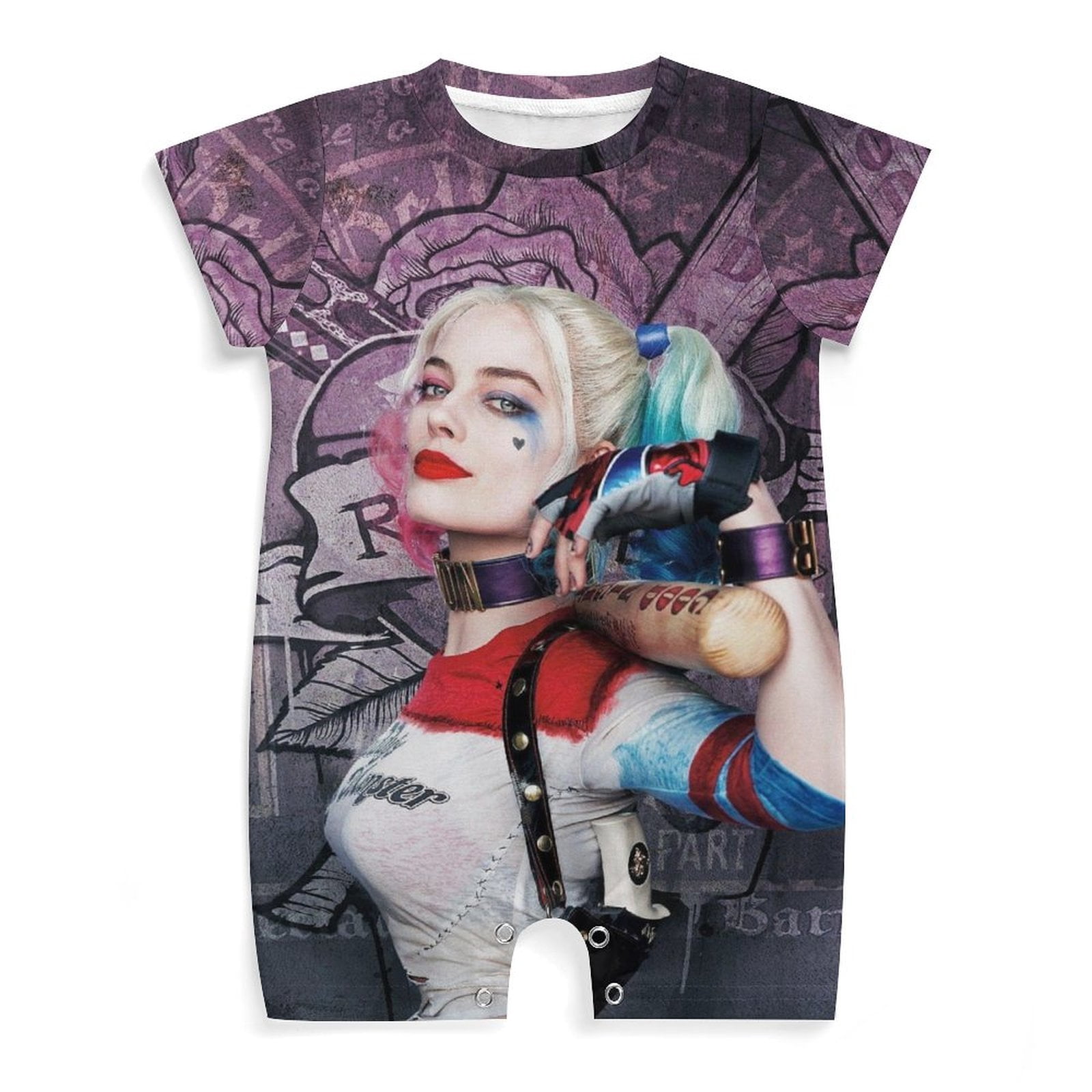 Harley Quinn Baby Boy Girl Short Sleeve Romper Clothing Set Print ...