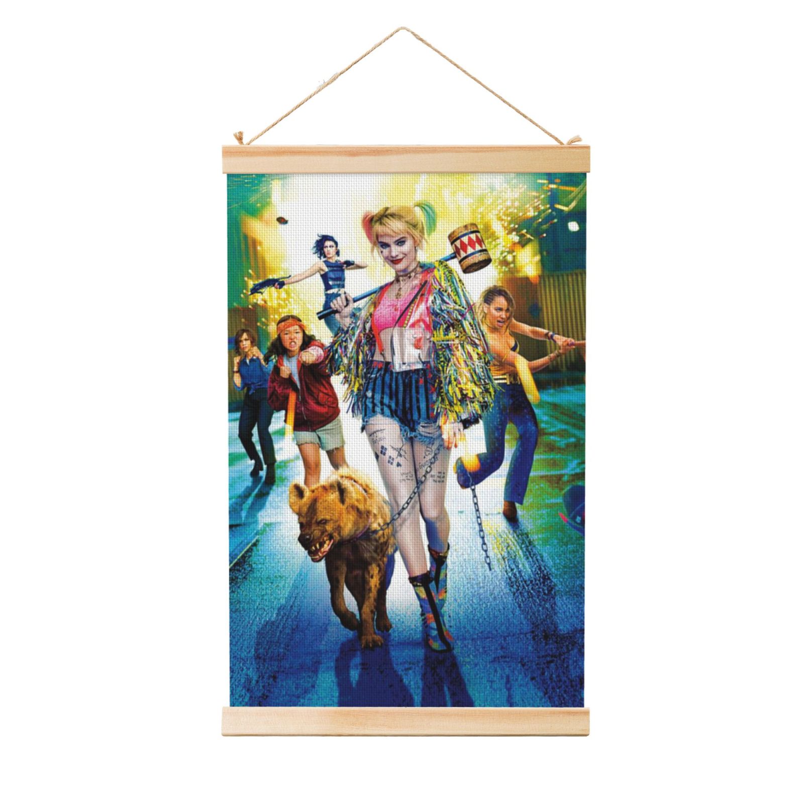 Harley Quinn Bird Prey Wooden Shaft Hanging Poster Canvas Wall Hanging ...