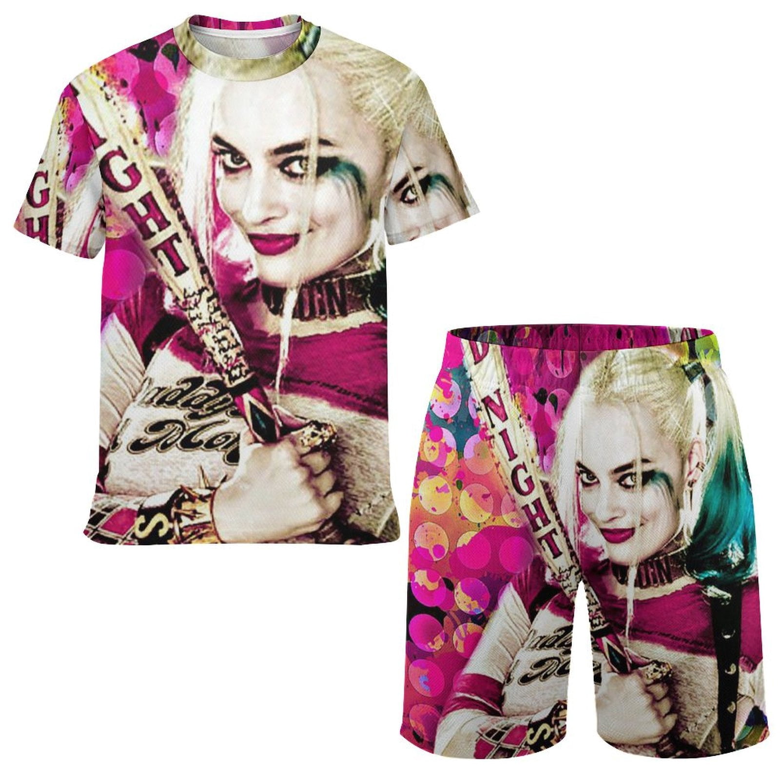 Harley Quinn Boys Short Sleeve Mesh T-Shirt And Shorts Outfit Set ...