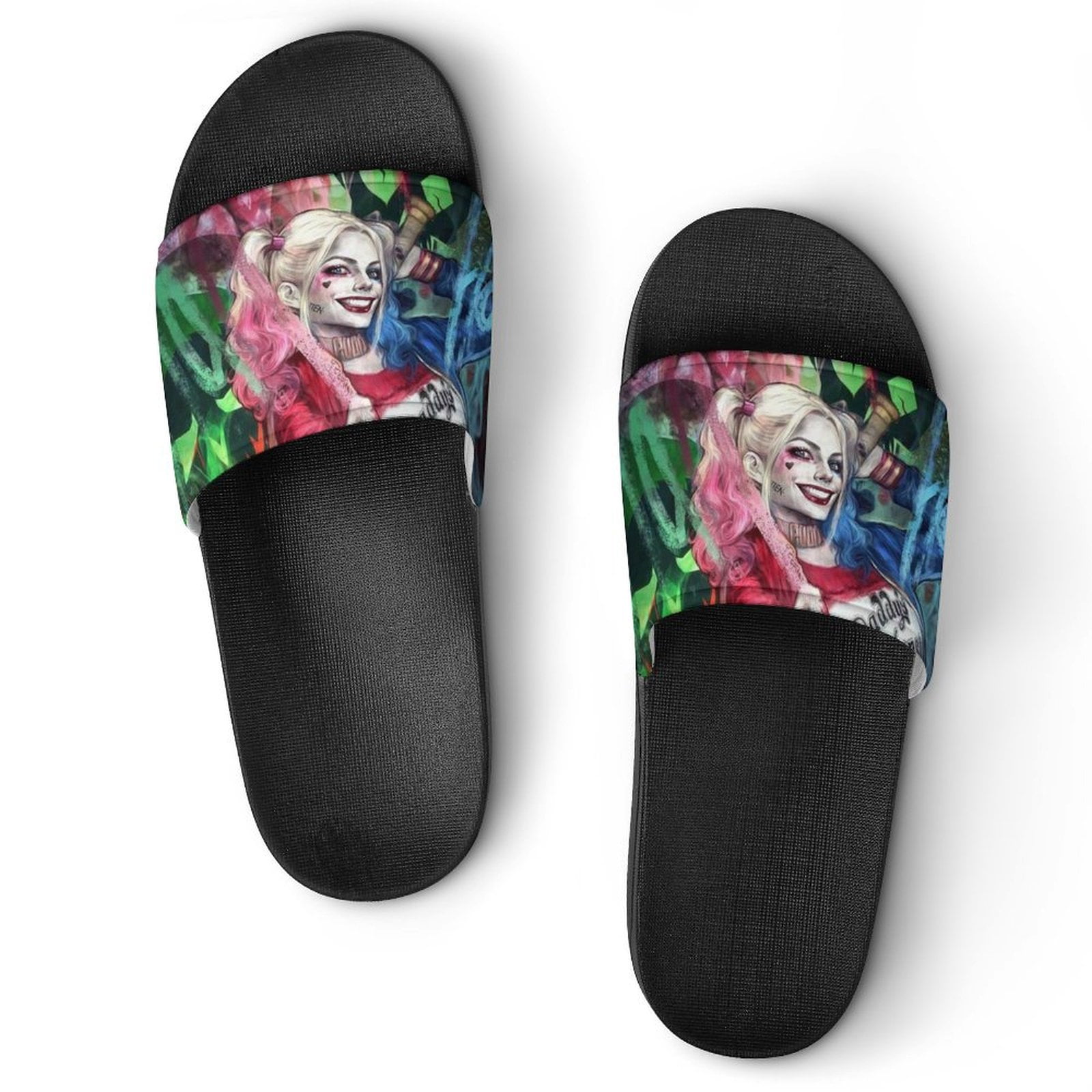 Harley Quinn Boys Slide Sandals, Comfort Casual Pool Slide Outdoor ...