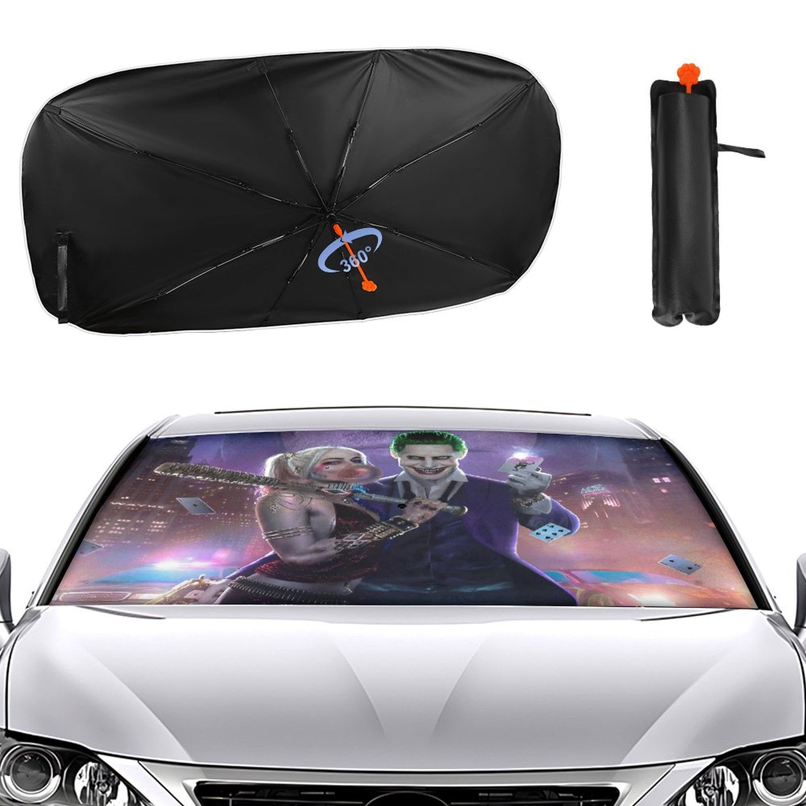 Harley Quinn Car Windshield Sun Shade Umbrella, UV Protection & Heat ...