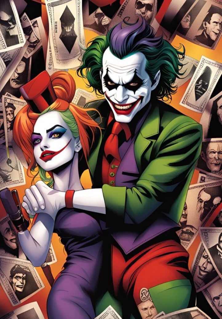 Harley Quinn and Joker 5D Diamond Painting Heath Ledger DC DIY Diamond ...