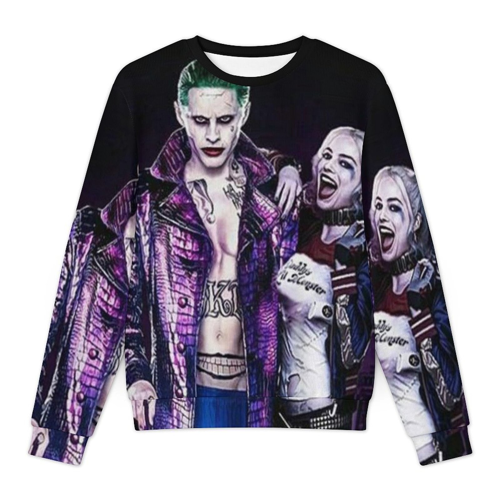 Harley Quinn Joker Animated Adult Sweater Loose Fitting Pullover ...