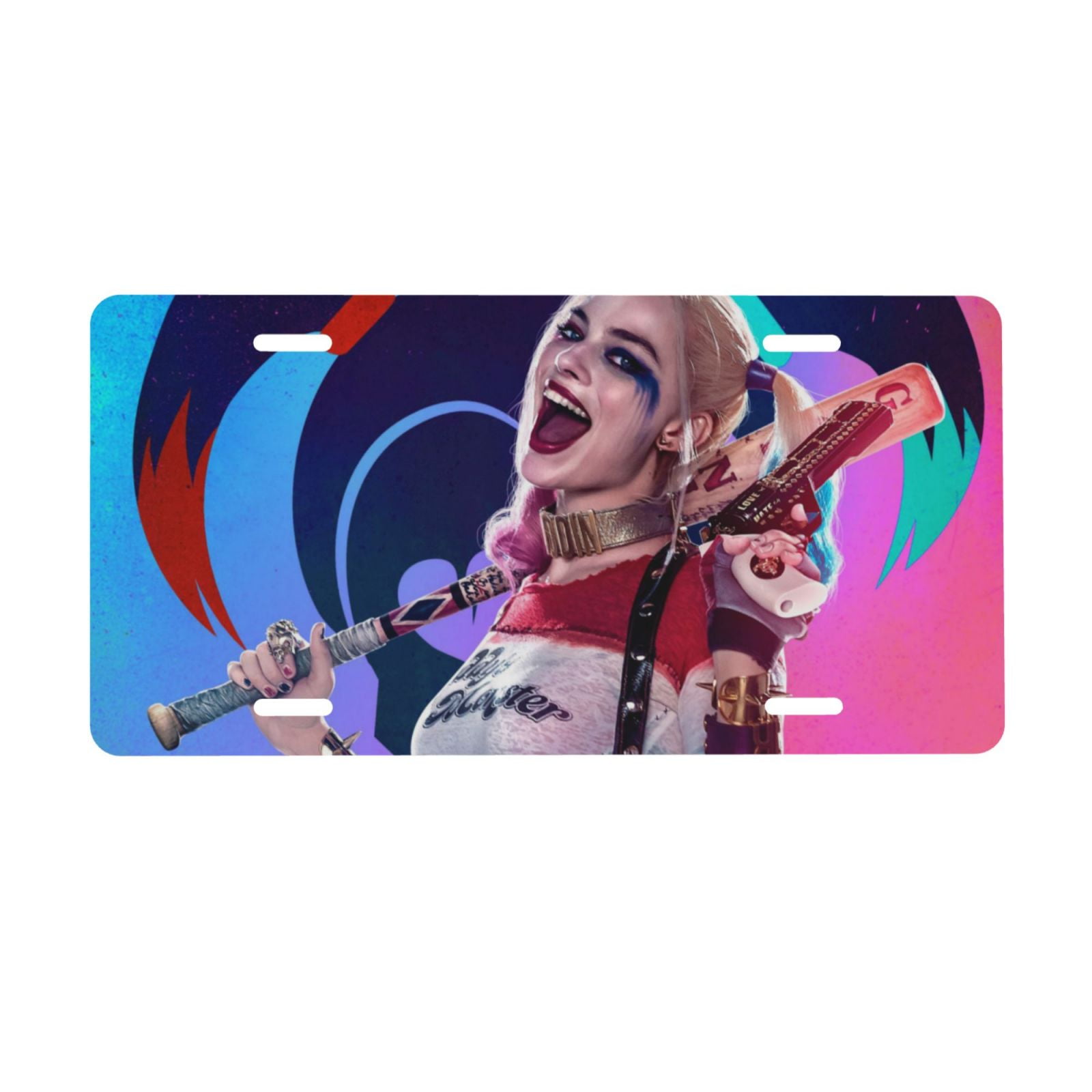 Harley Quinn Joker Cartoon License Plate Cover Aluminum Novelty Vanity ...