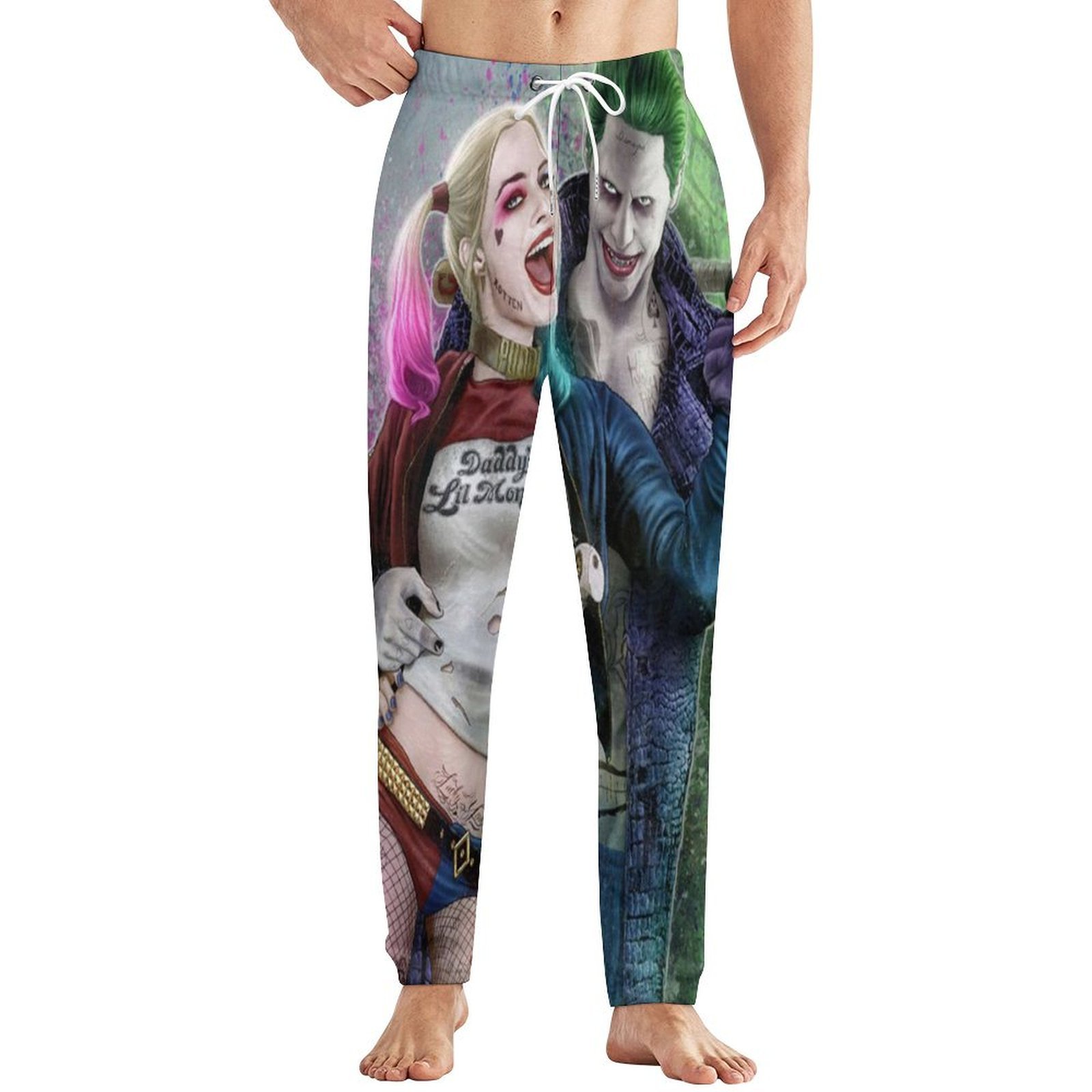 Harley Quinn Joker Film Flannel Men's Pajama Pants Bottoms Home Loose ...
