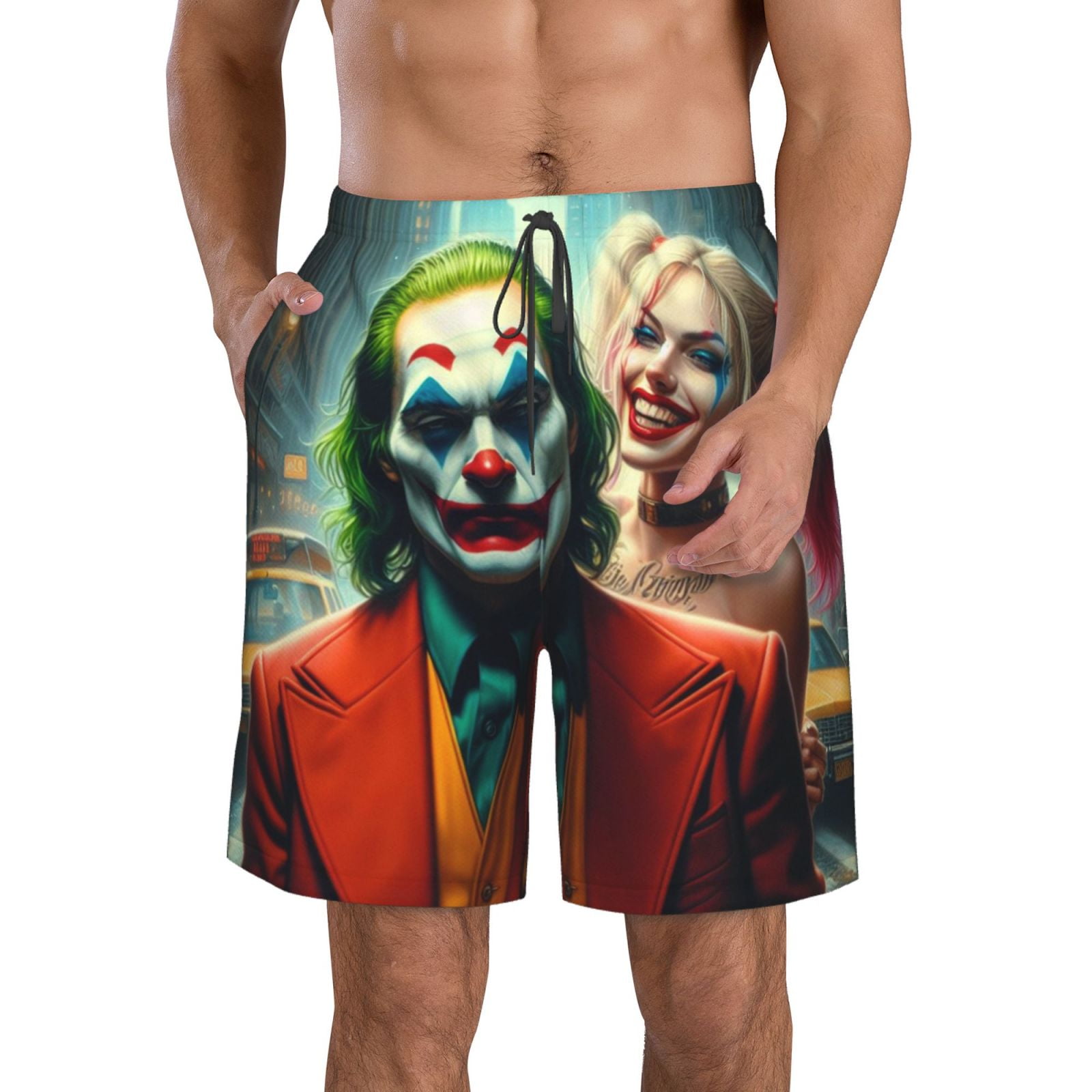 Harley Quinn Joker Film Men's Beach Shorts Swim Trunks Casual Quick Dry ...