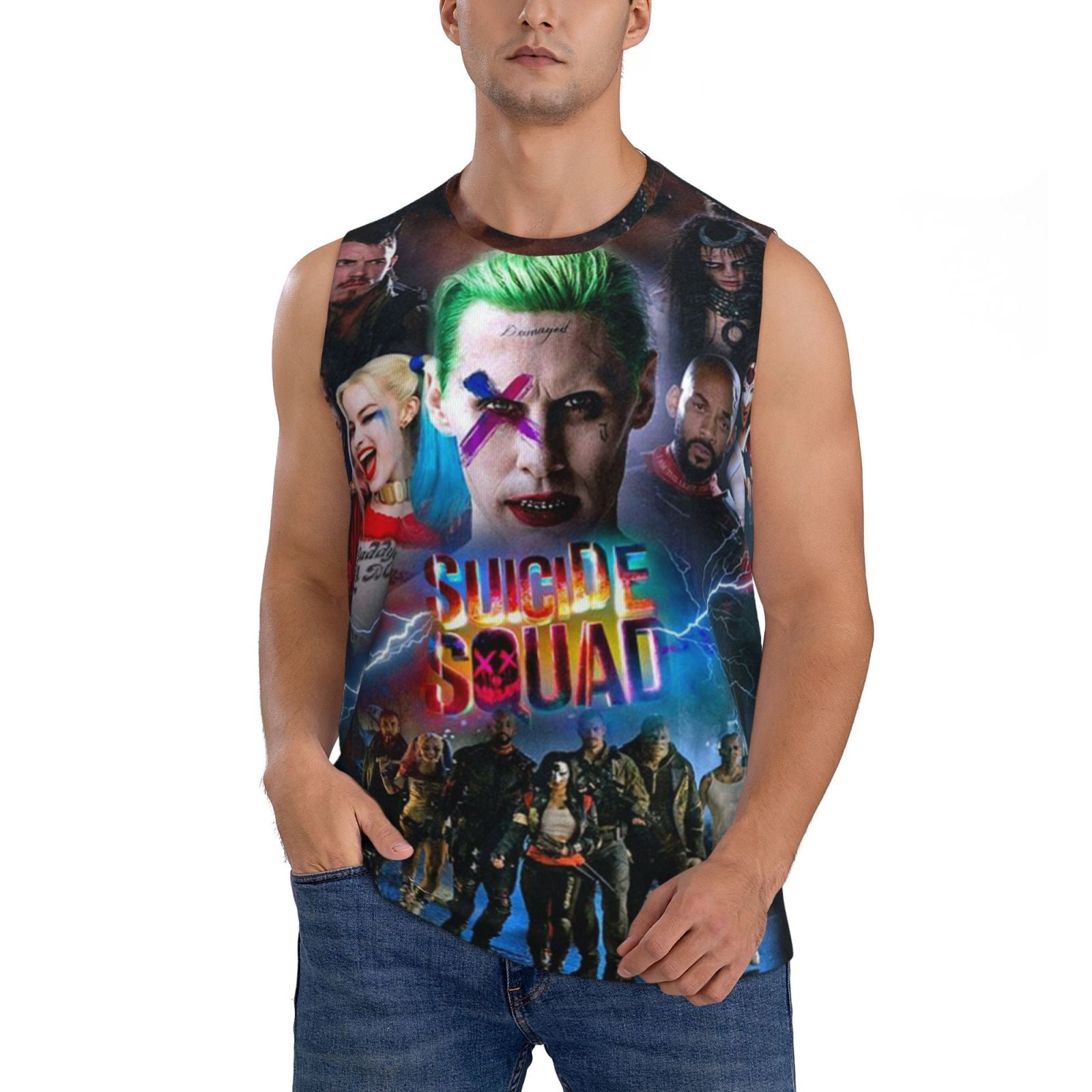 Harley Quinn Joker Film Men's Tank Top Lightweight Summer Sleeveless ...