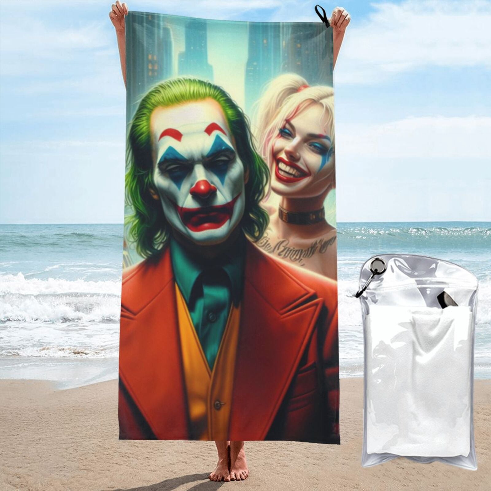 Harley Quinn Joker Film Quick Dry Bath Towel Lightweight Soft Absorbent ...