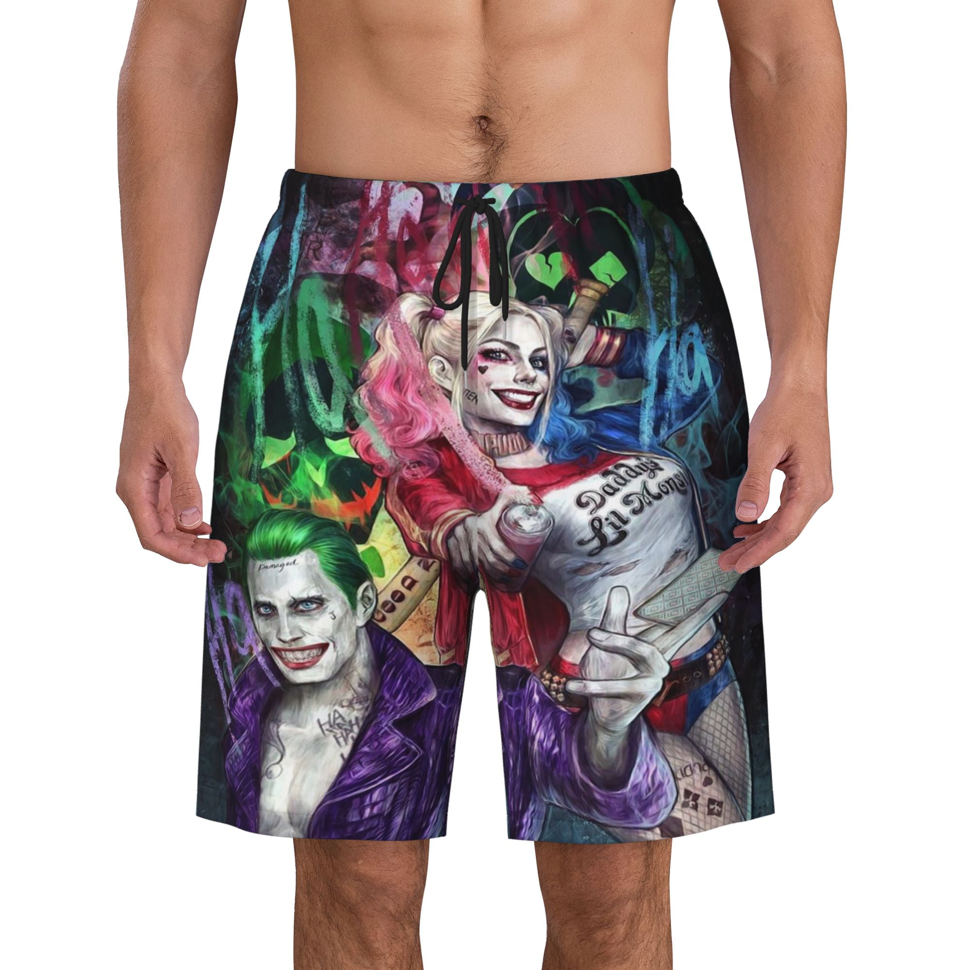 Harley Quinn Joker Men's Beach Pants Quick Dry Beach Shorts Swim Trunks ...