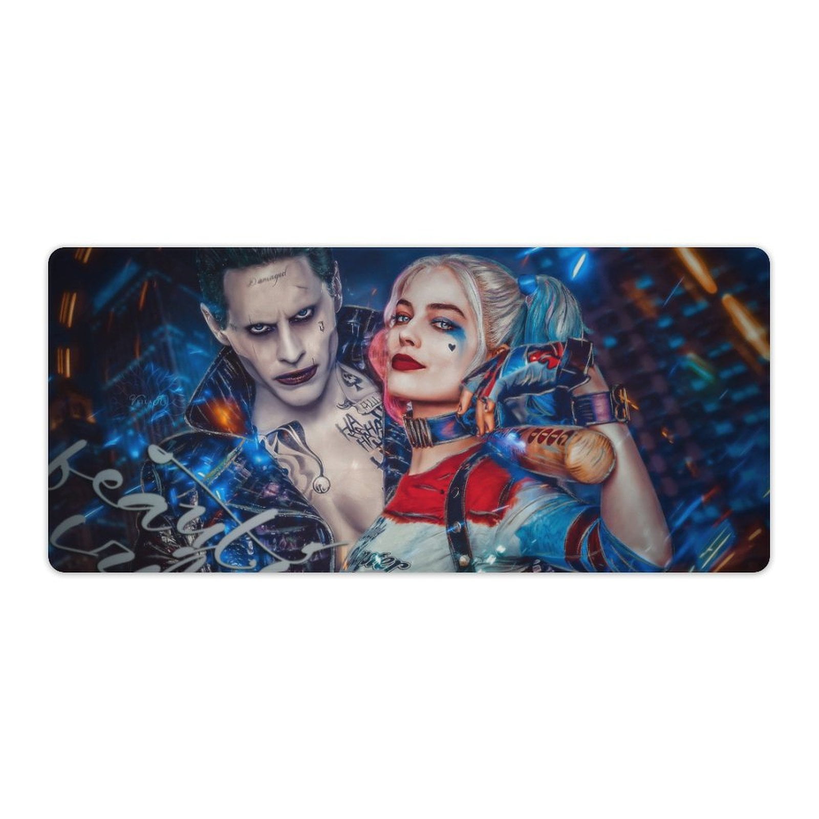 Harley Quinn Joker Mouse Pad Extended Gaming No-sliped Large Desk Mat Stitched Edge Keyboard Mat ...