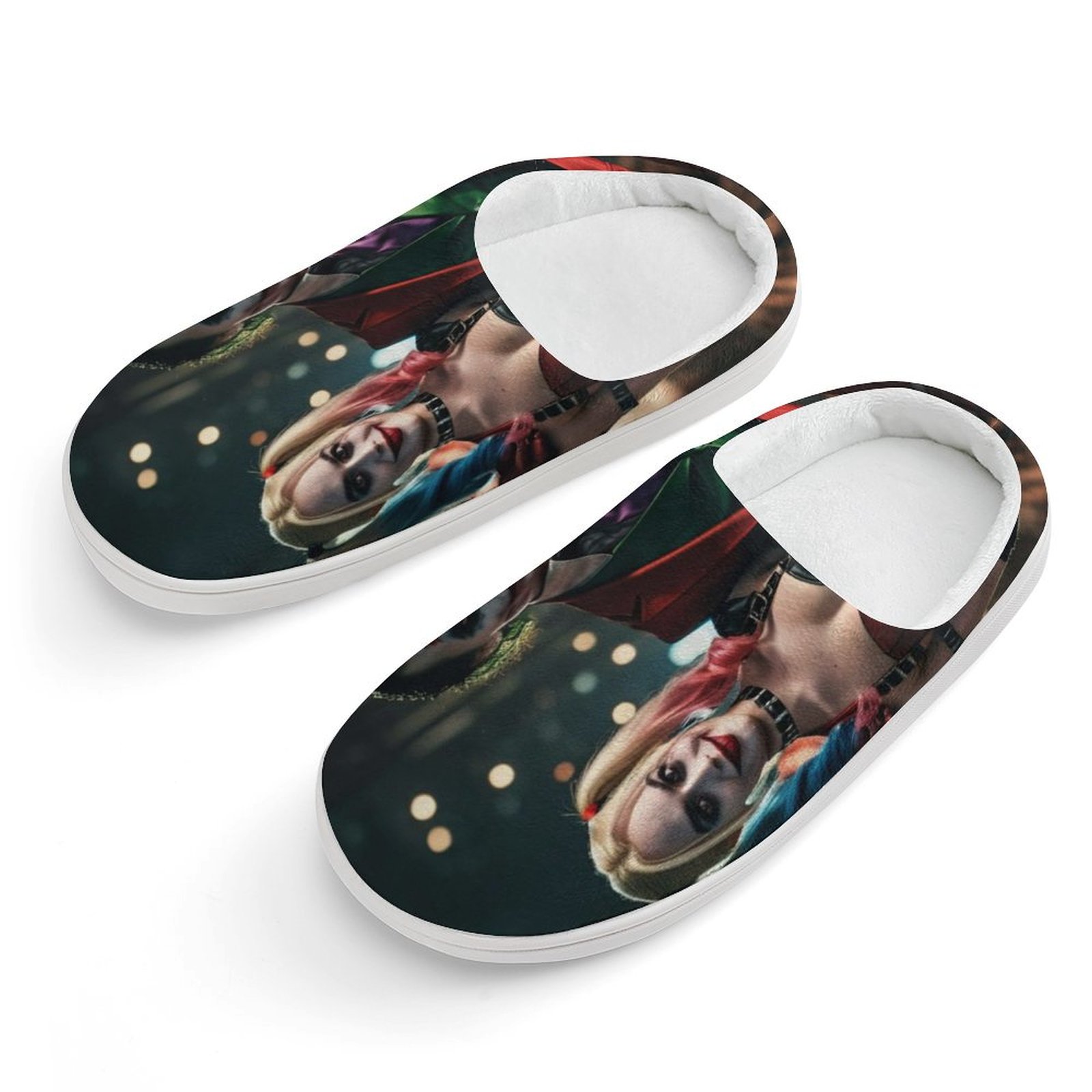 Harley Quinn Joker Movie Kid's Cotton Slippers Winter Warm Soft Plush ...