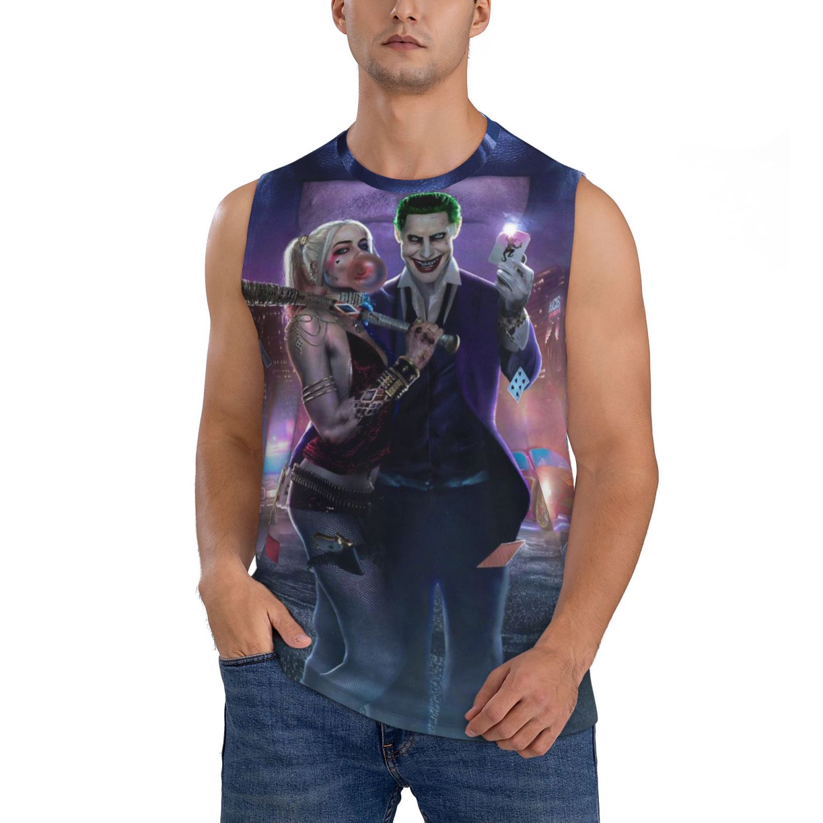 Harley Quinn Joker Poster Men's Tank Top Lightweight Summer Sleeveless ...