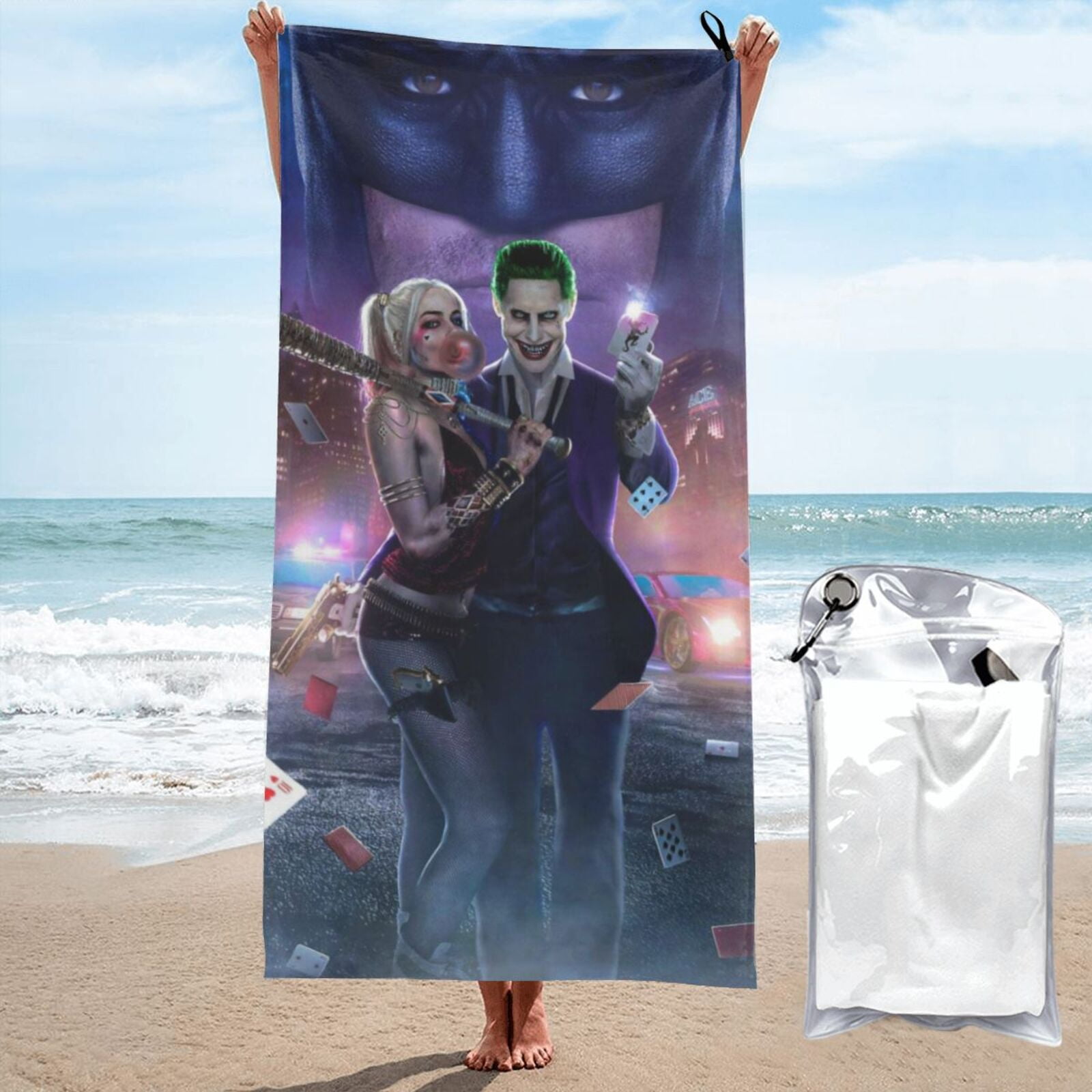 Harley Quinn Joker Poster Quick Dry Bath Towel Lightweight Soft ...