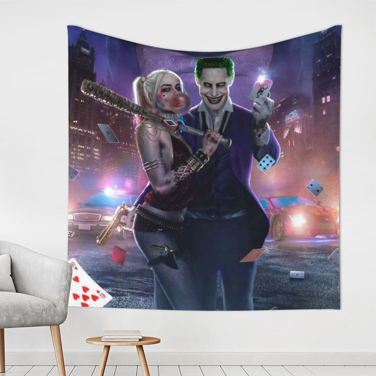 Harley Quinn Joker Poster Tapestry Luxury Wall Hanging Tapestries Decor ...