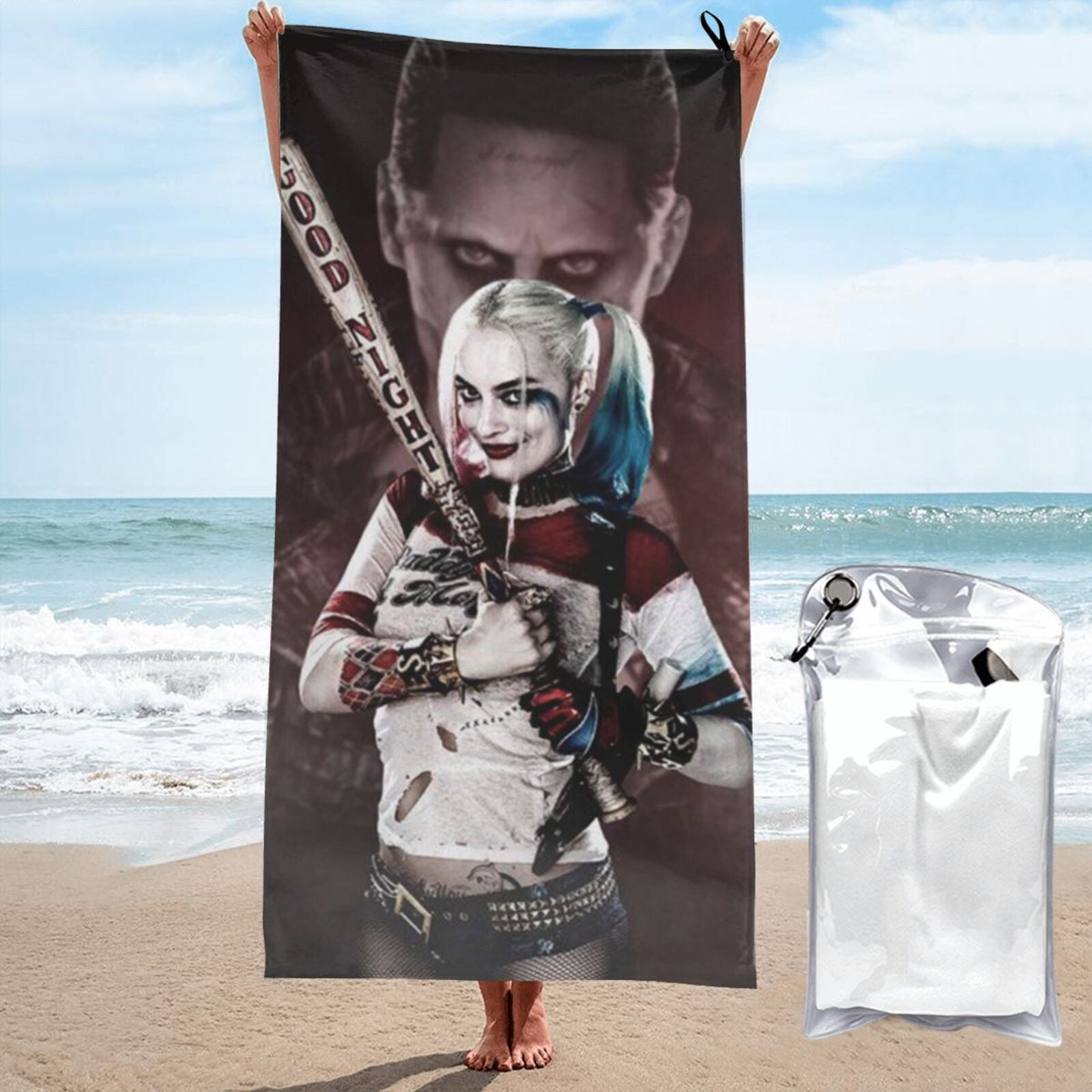 Harley Quinn Joker Quick Dry Bath Towel Lightweight Soft Absorbent ...