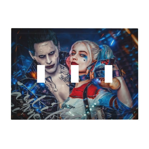 Harley Quinn Joker Wall Plate Cover 3 Gang Toggle Decorative Light ...