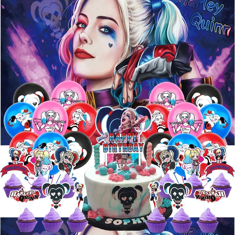 Harley Quinn Latex Balloons Kit Party Supplies Decor Birthday ...