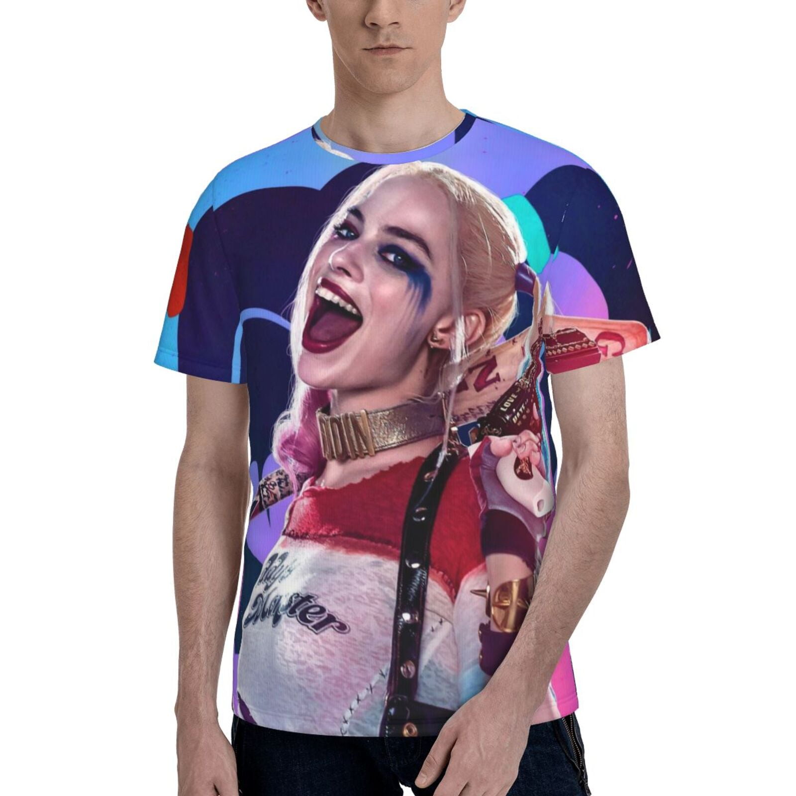 Harley Quinn Mens 3d Graphic Print Shirts Casual Short Sleeve Tee Shirts - Walmart.com