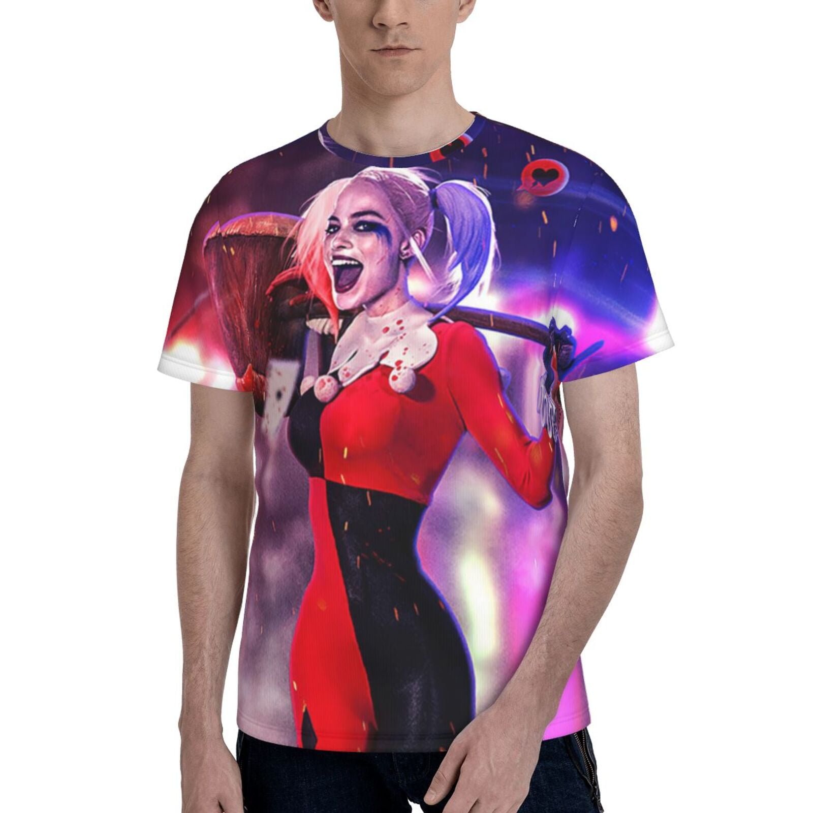 Harley Quinn Mens 3d Graphic Print Shirts Casual Short Sleeve Tee Shirts - Walmart.com