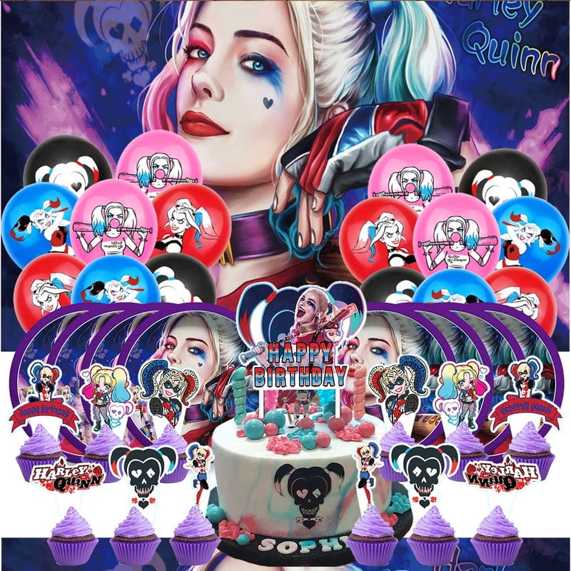 Harley Quinn Birthday Party Supplies Balloons Paper Plates Decoration ...