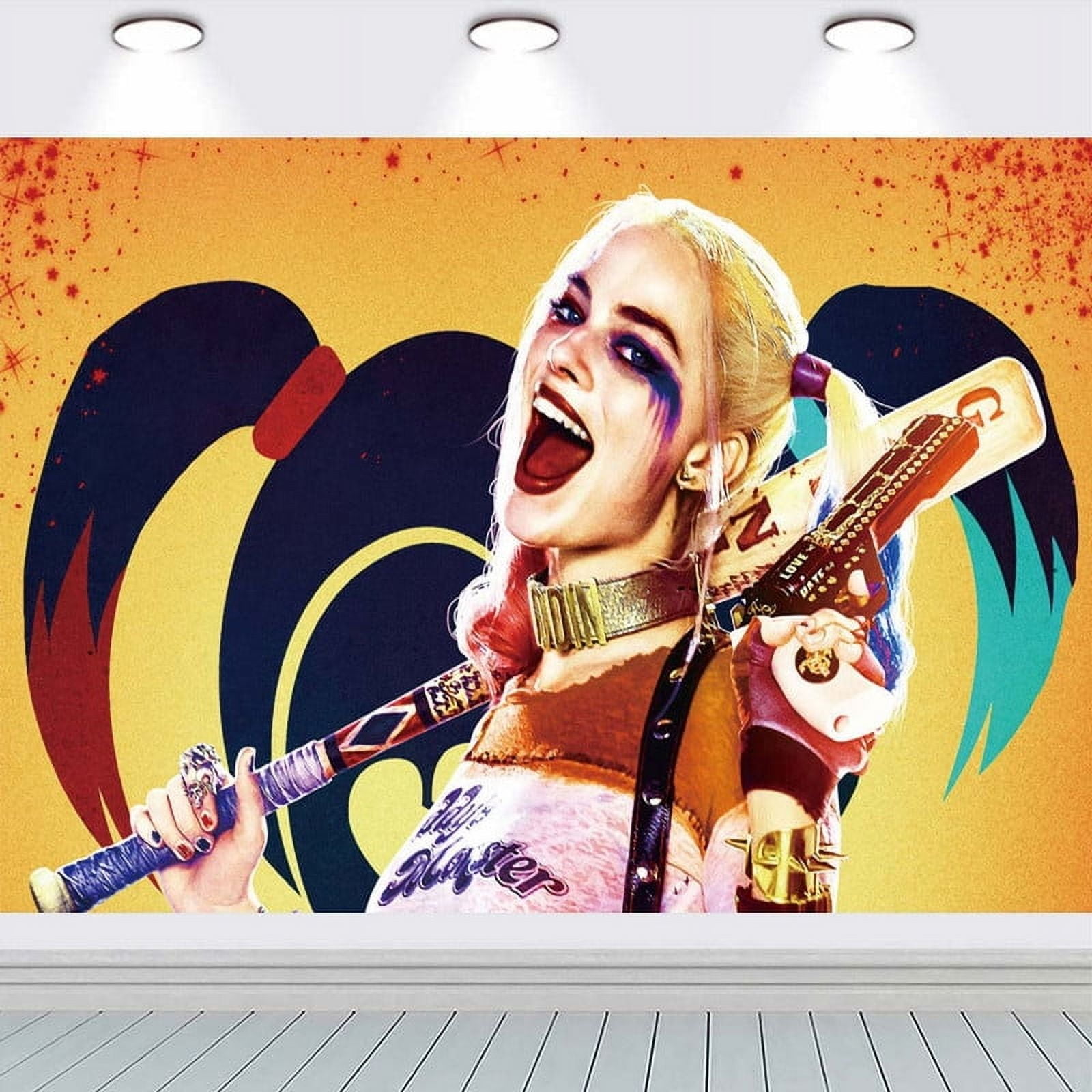 Harley Quinn Party Supplies Background Backdrop Taspestry Wall Decor ...