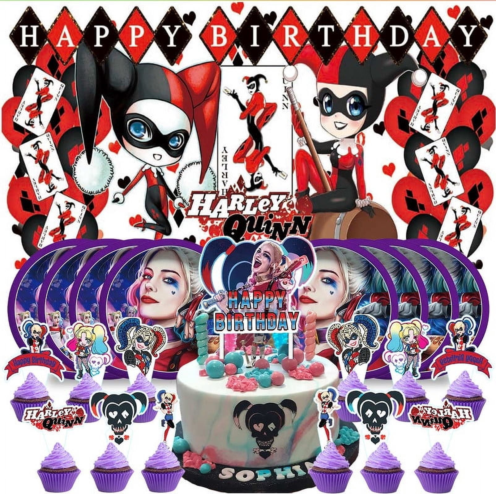 Harley Quinn Party Supplies Decor Decorations Plates Movie Background ...