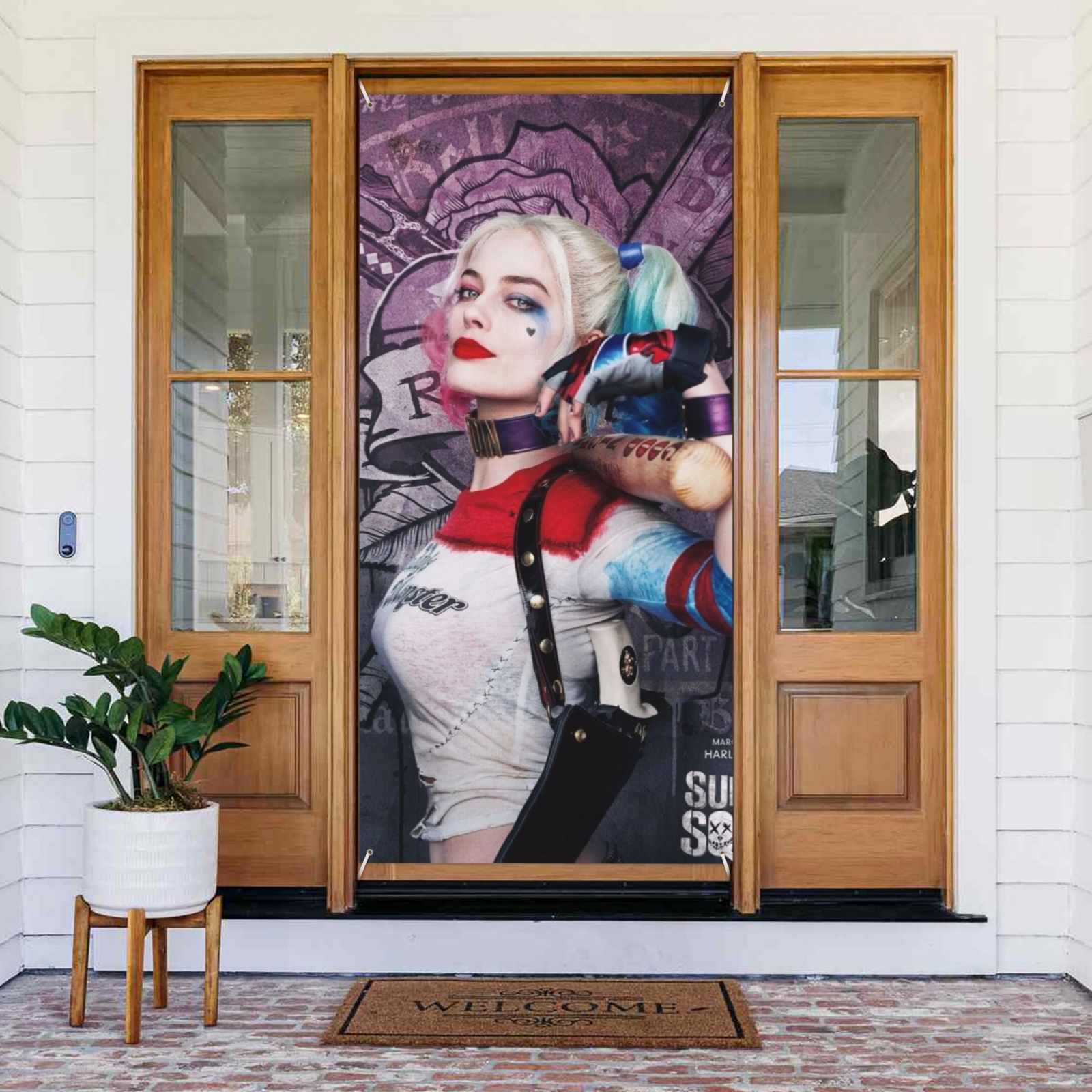 Harley Quinn Poster Door Cover Decorated Banner Tapestry Home ...