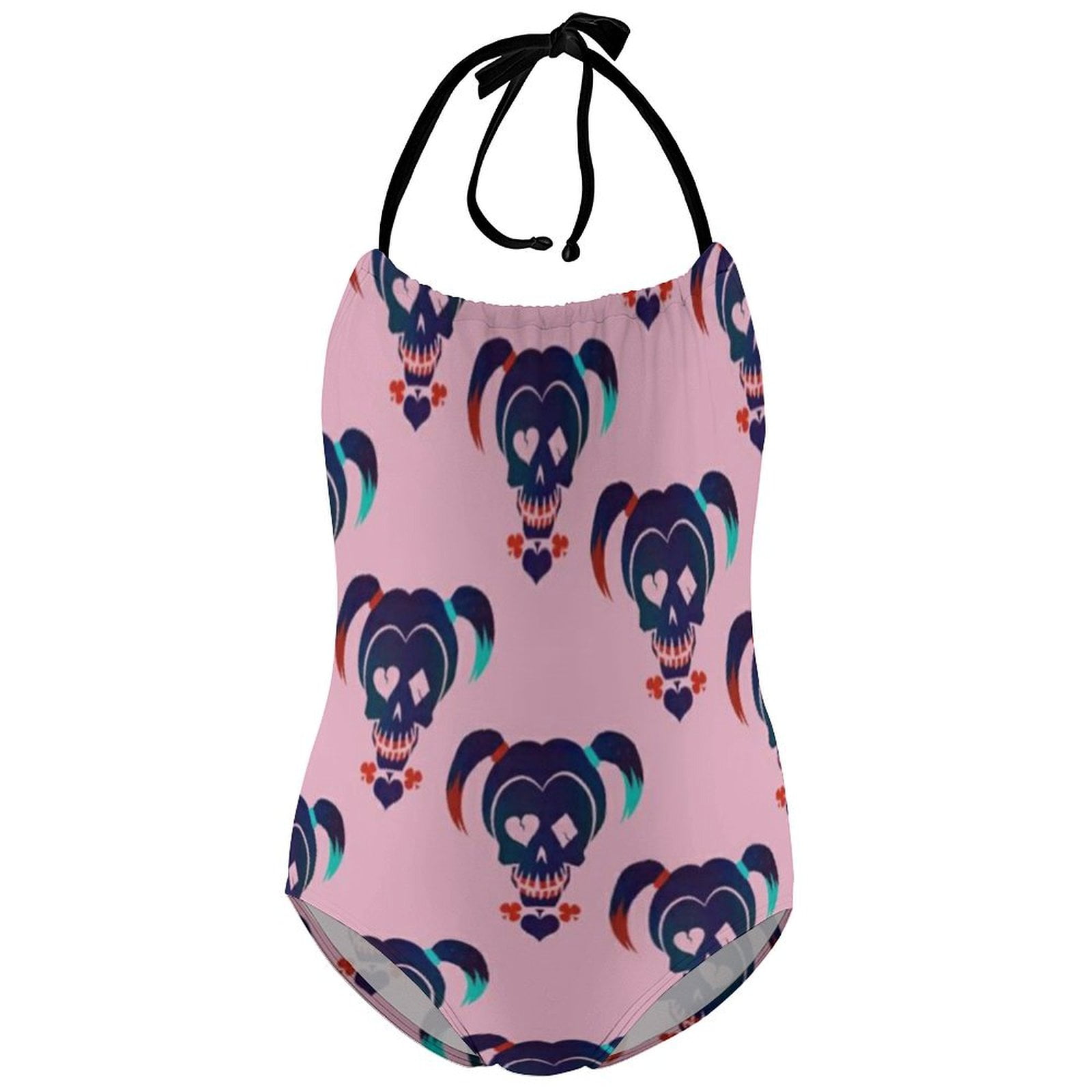 Harley Quinn Symbol Children's One-piece Swimwear Halterneck Swimsuit ...