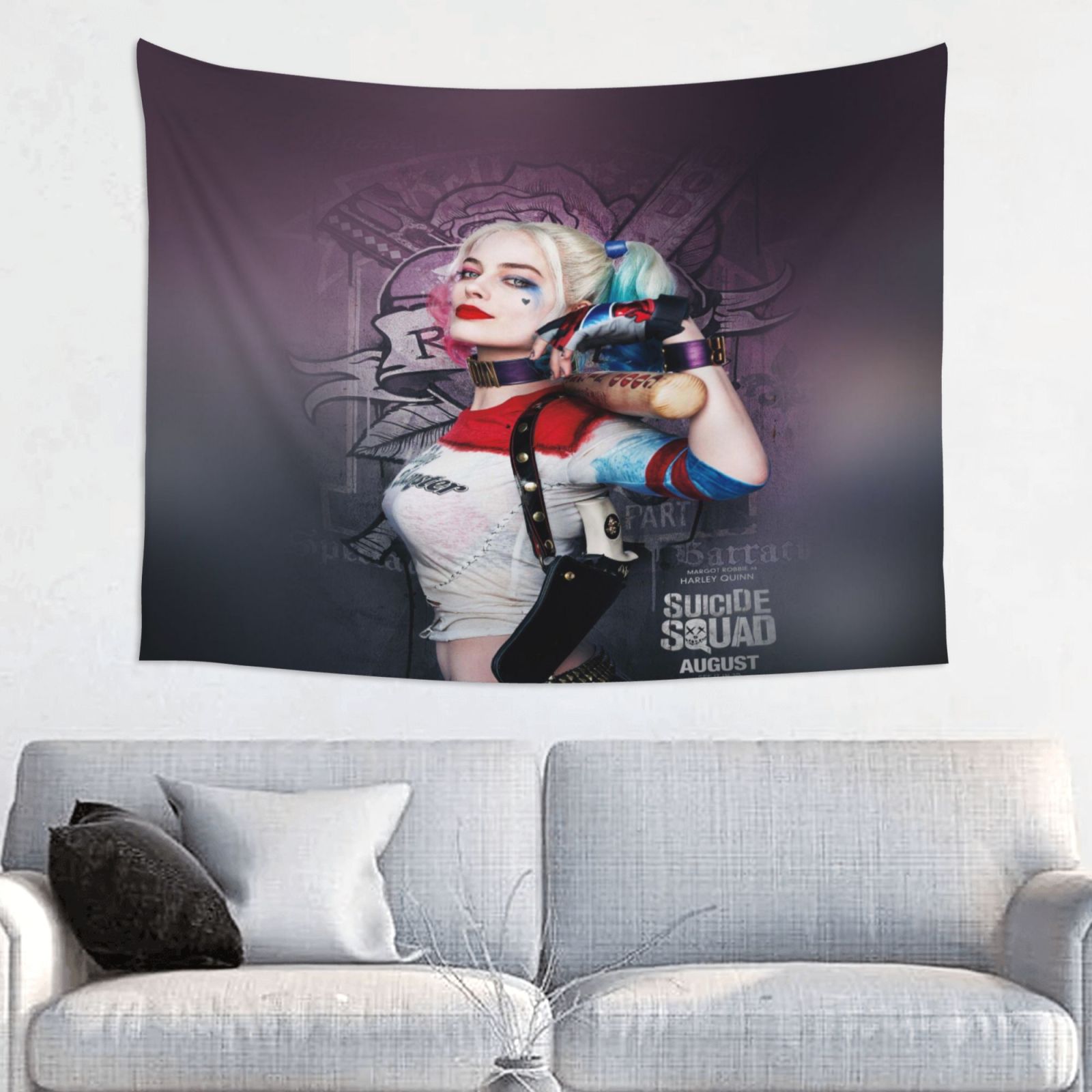 Harley Qu-in Tapestry Anime Poster Large Background Wall Art Bedroom ...