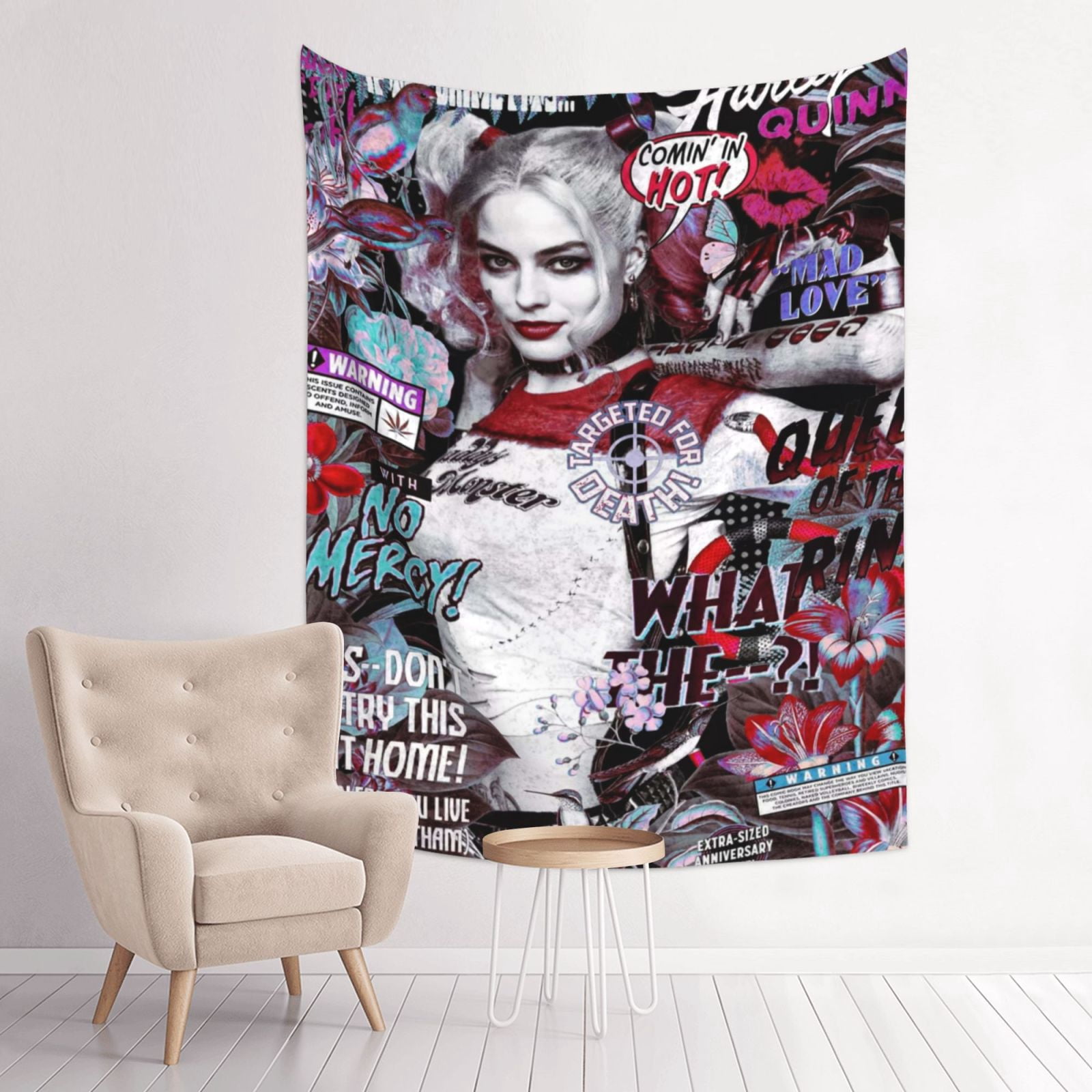 Harley Qu-in Tapestry Anime Poster Large Background Wall Art Bedroom ...