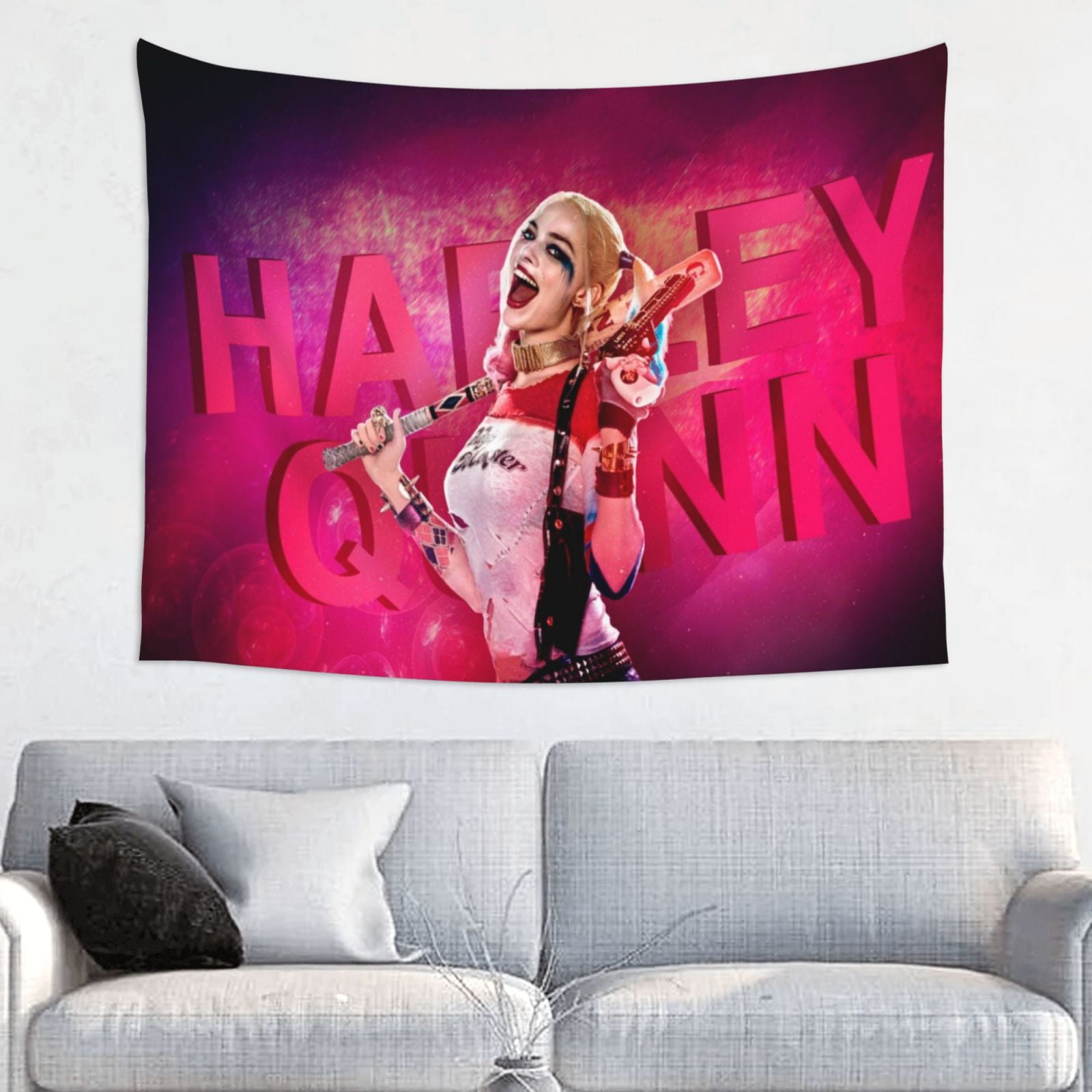 Harley Qu-in Tapestry Anime Poster Large Background Wall Art Bedroom ...
