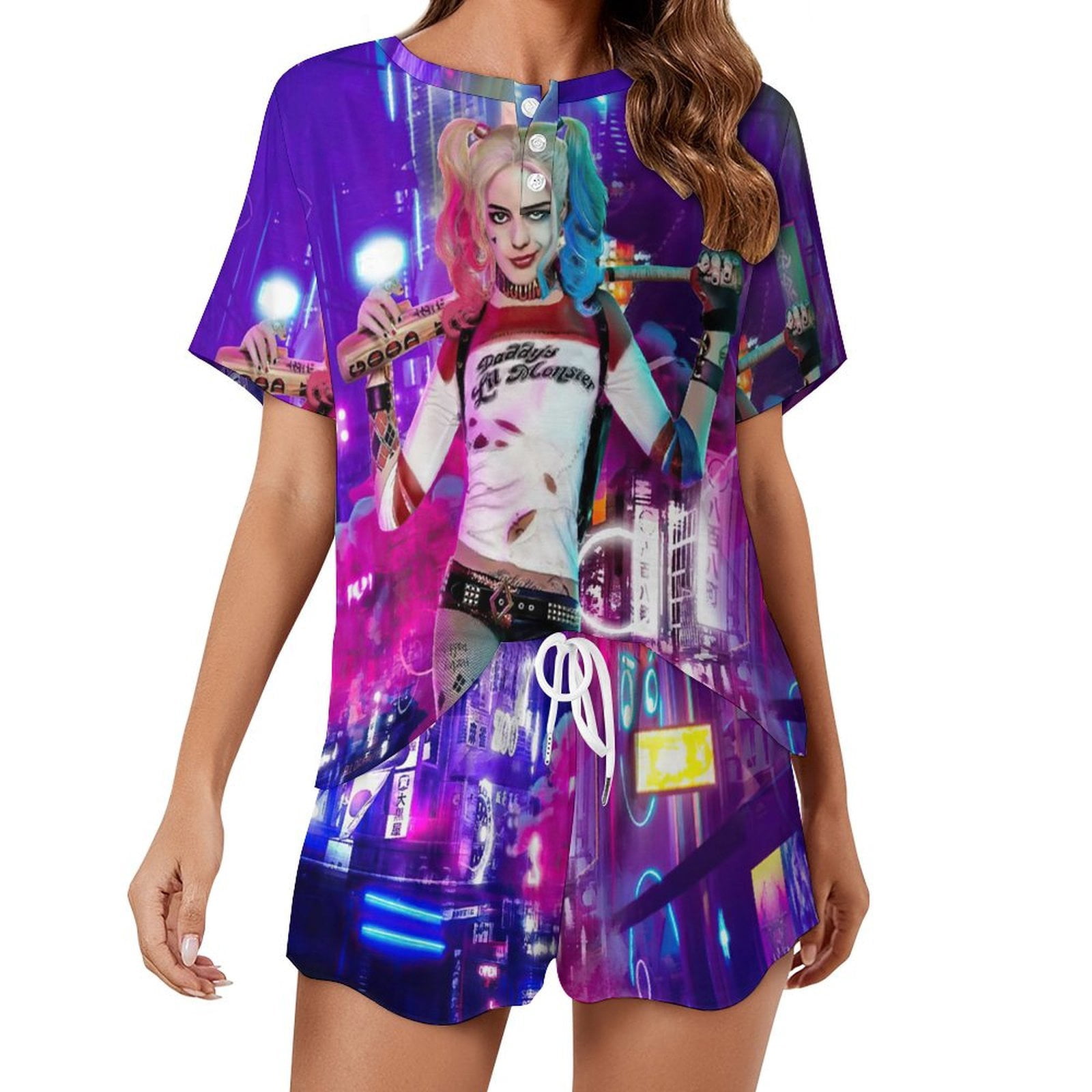 Harley Quinn Women Pajamas Set Loungewear Sleepwear 2 Piece PJ Sets ...