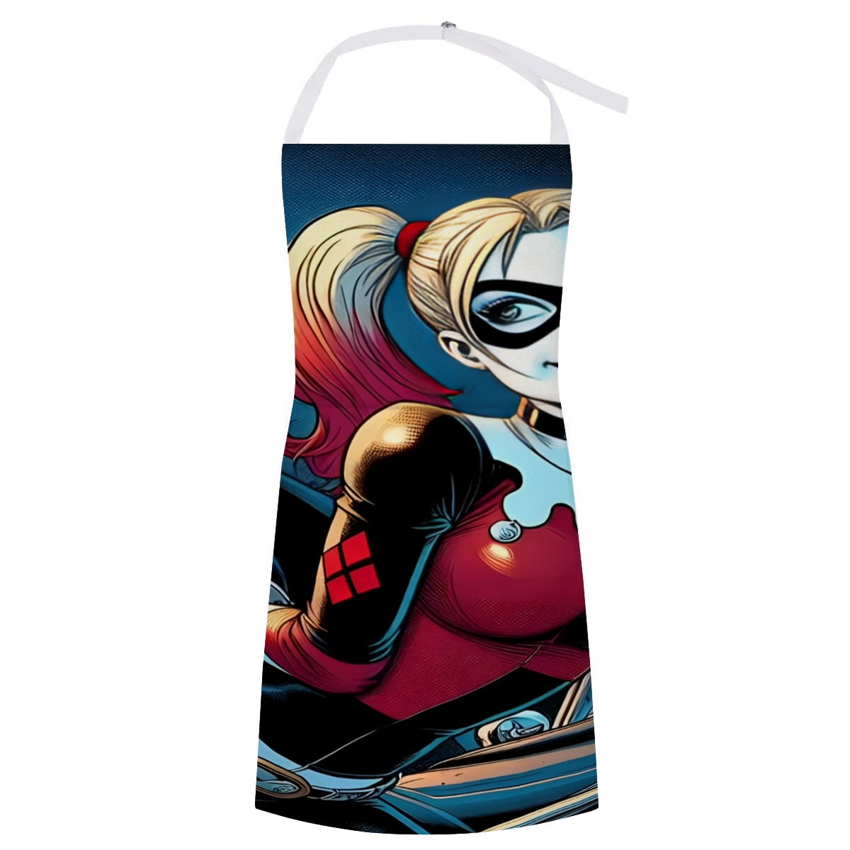 Harley Quinn apron has an iconic print, is durable and adjustable, with ...