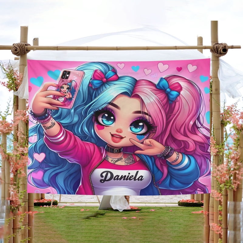 Harley Quinn pattern wall hanging 50*60 inches high-quality peach skin ...