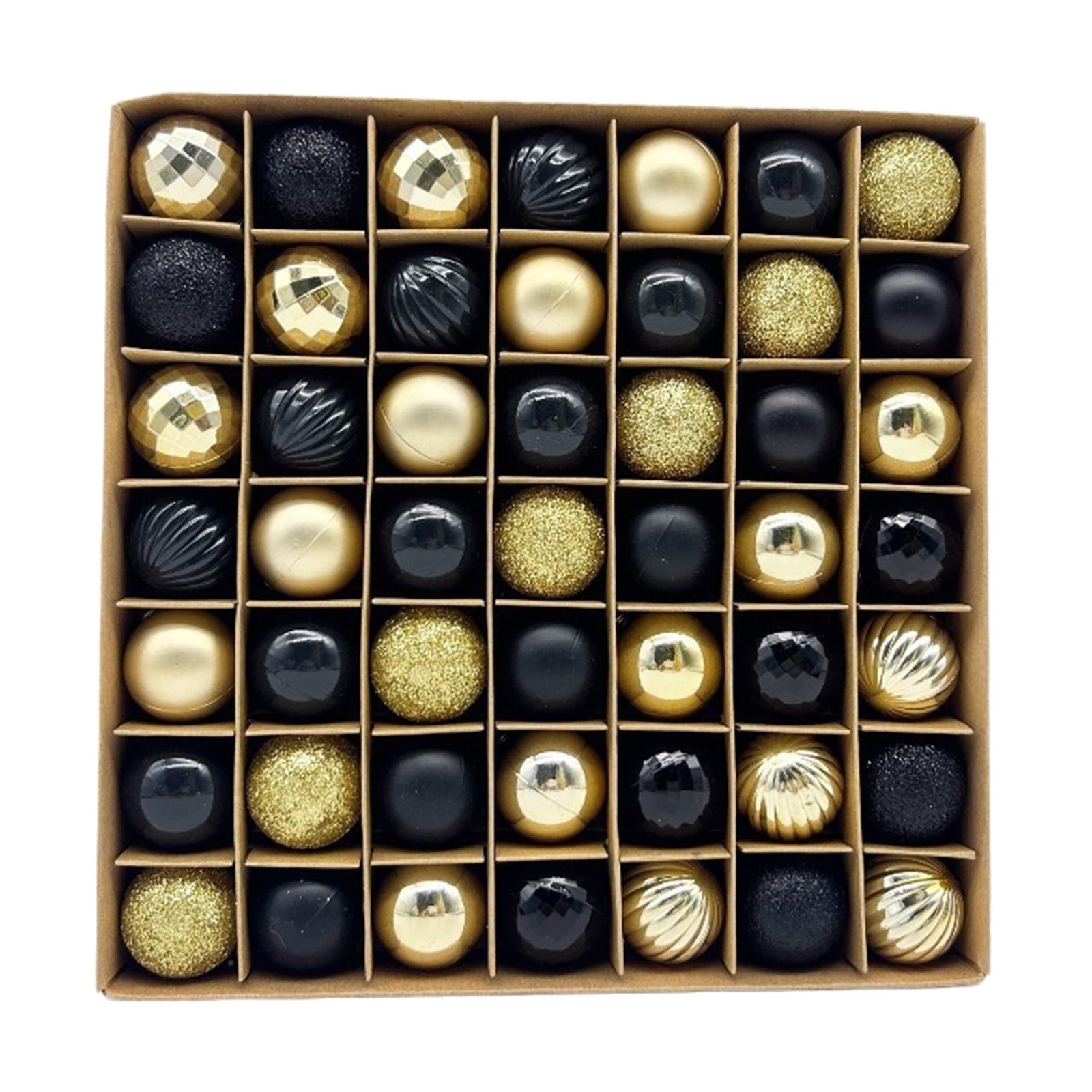 Harlier 1.18 Inches Mini Christmas Tree Ornaments Set, 49PCS Black and ...