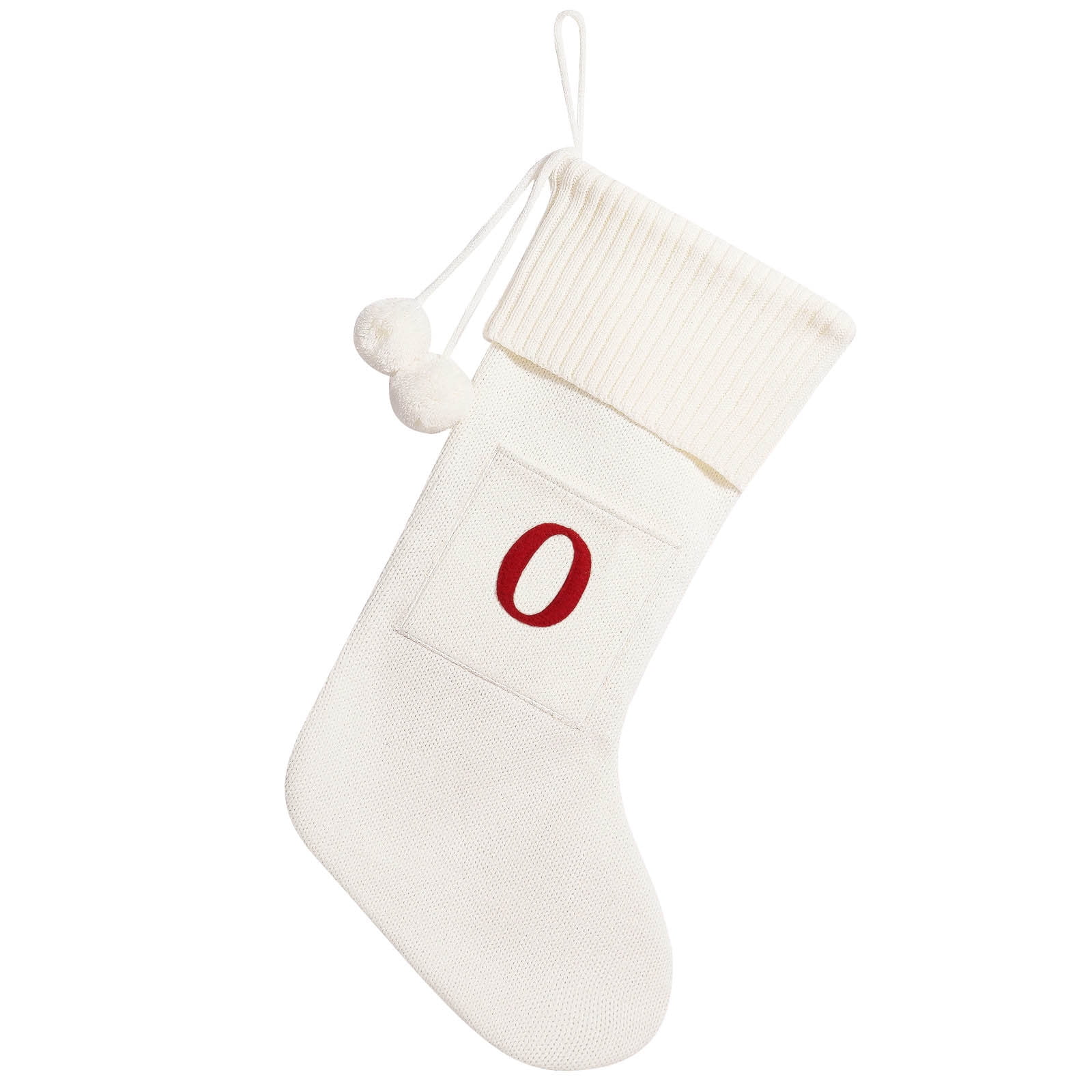 Harlier 17" Initial Monogram Christmas Stocking, Personalized Knitted ...