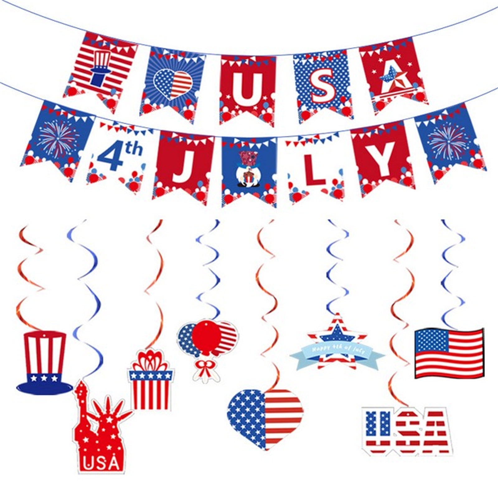 Harlier 4th of July Memorial-Day Party Decorations Streamers, 8Pcs Red ...