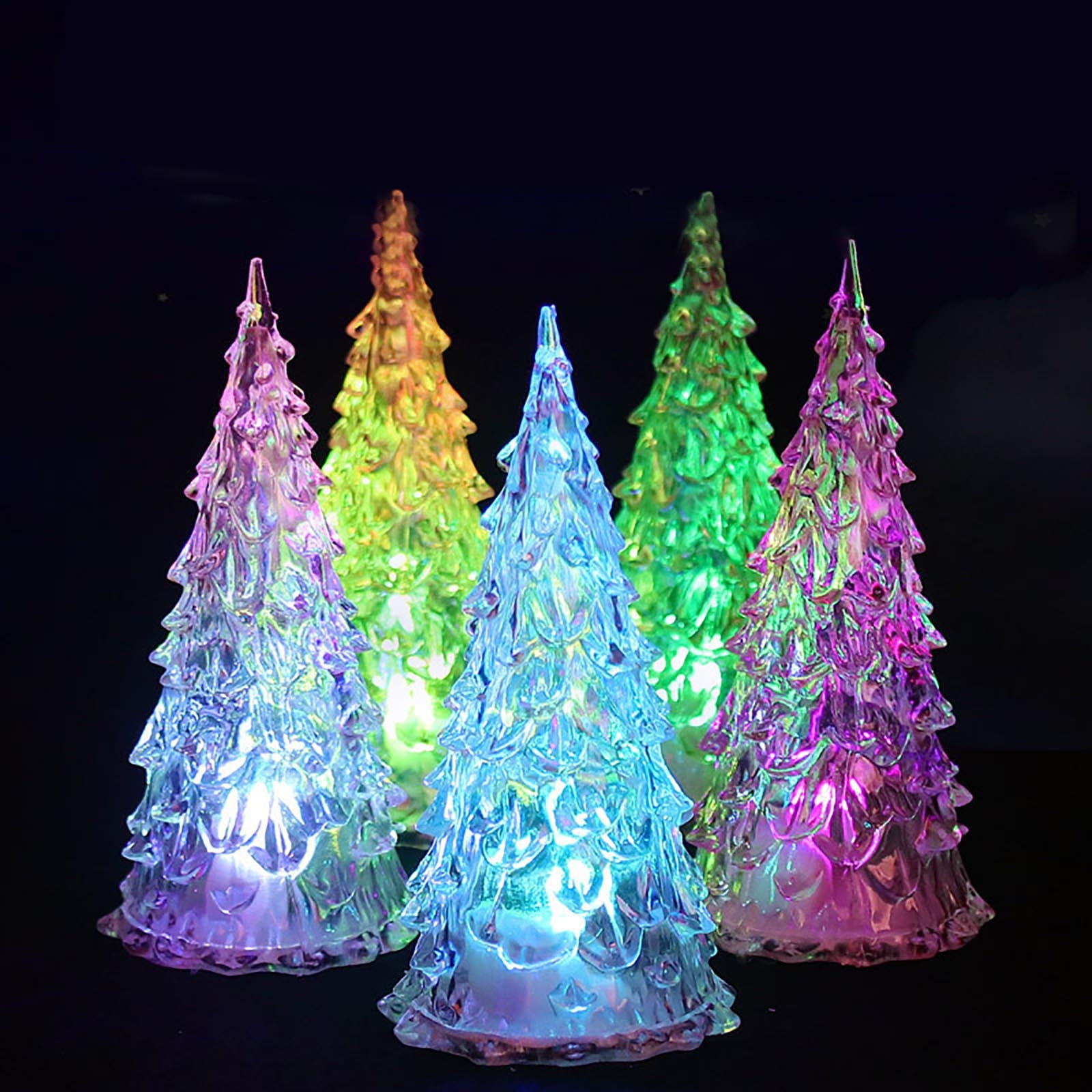 Harlier Acrylic Christmas Tree, Tabletop Lighted LED Christmas Tree ...