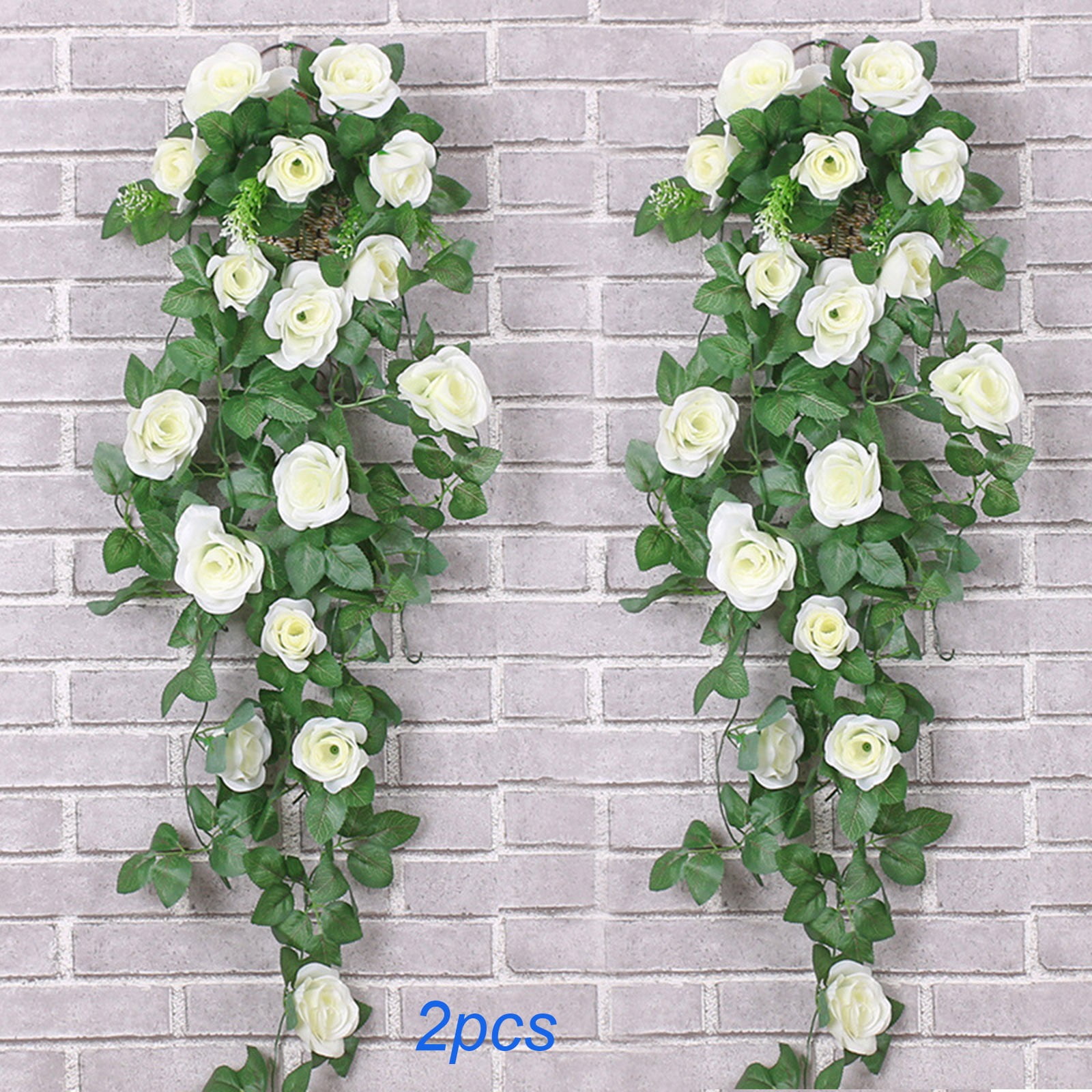 Harlier Artificial Hanging Roses Flowers for Outdoors, Fake Rose Vines ...