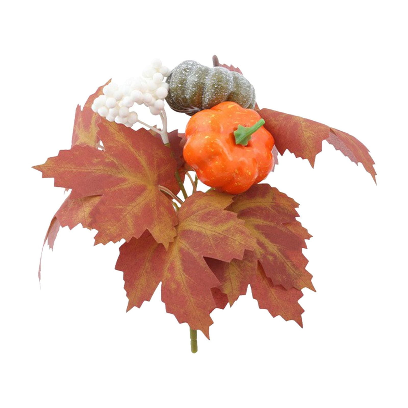 Harlier Artificial Maple Leaves Branches with Pumpkin, 9.8 inch Mixed ...