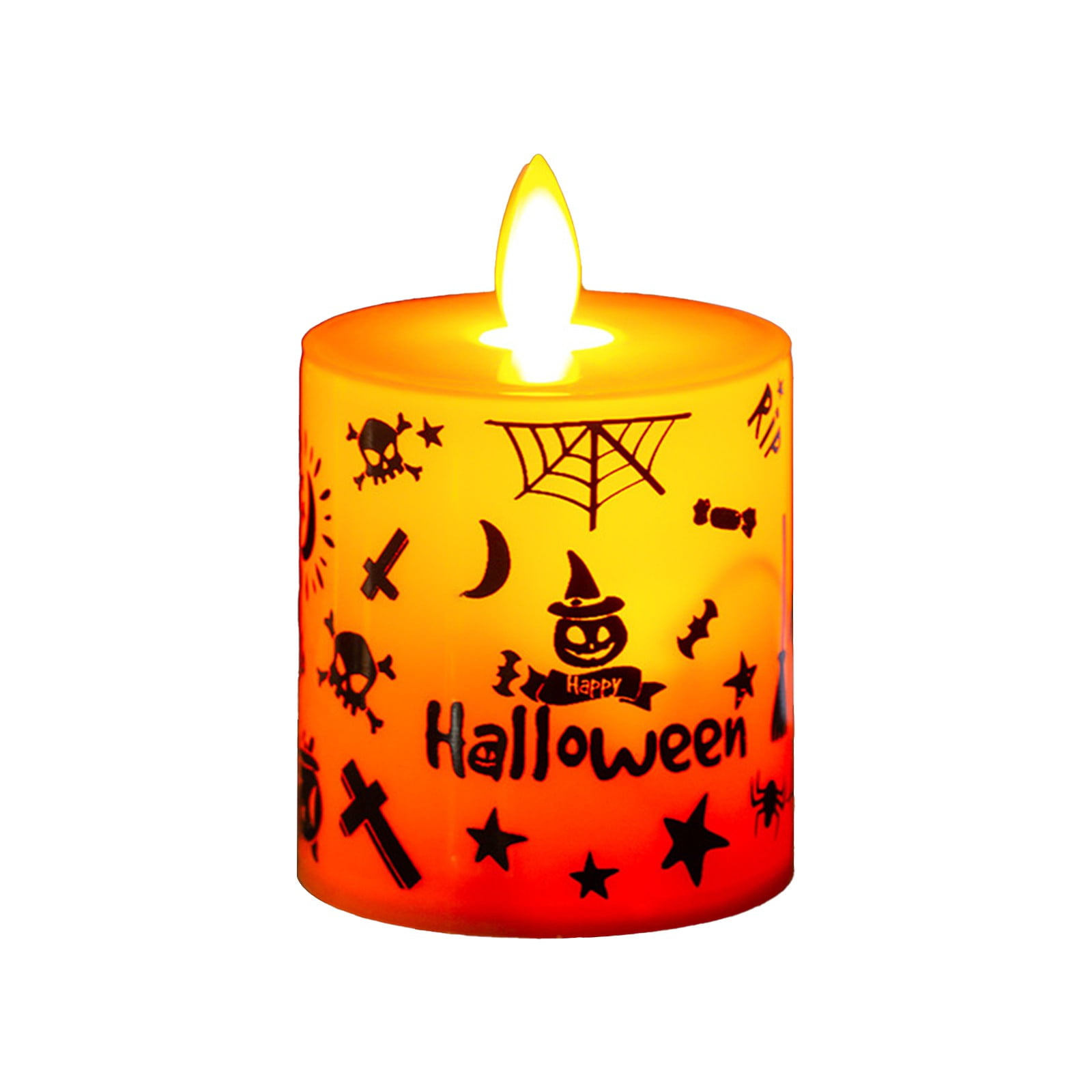 Harlier Battery Operated Flameless Flickering Candles, Real Wax Electric LED Halloween Fake ...