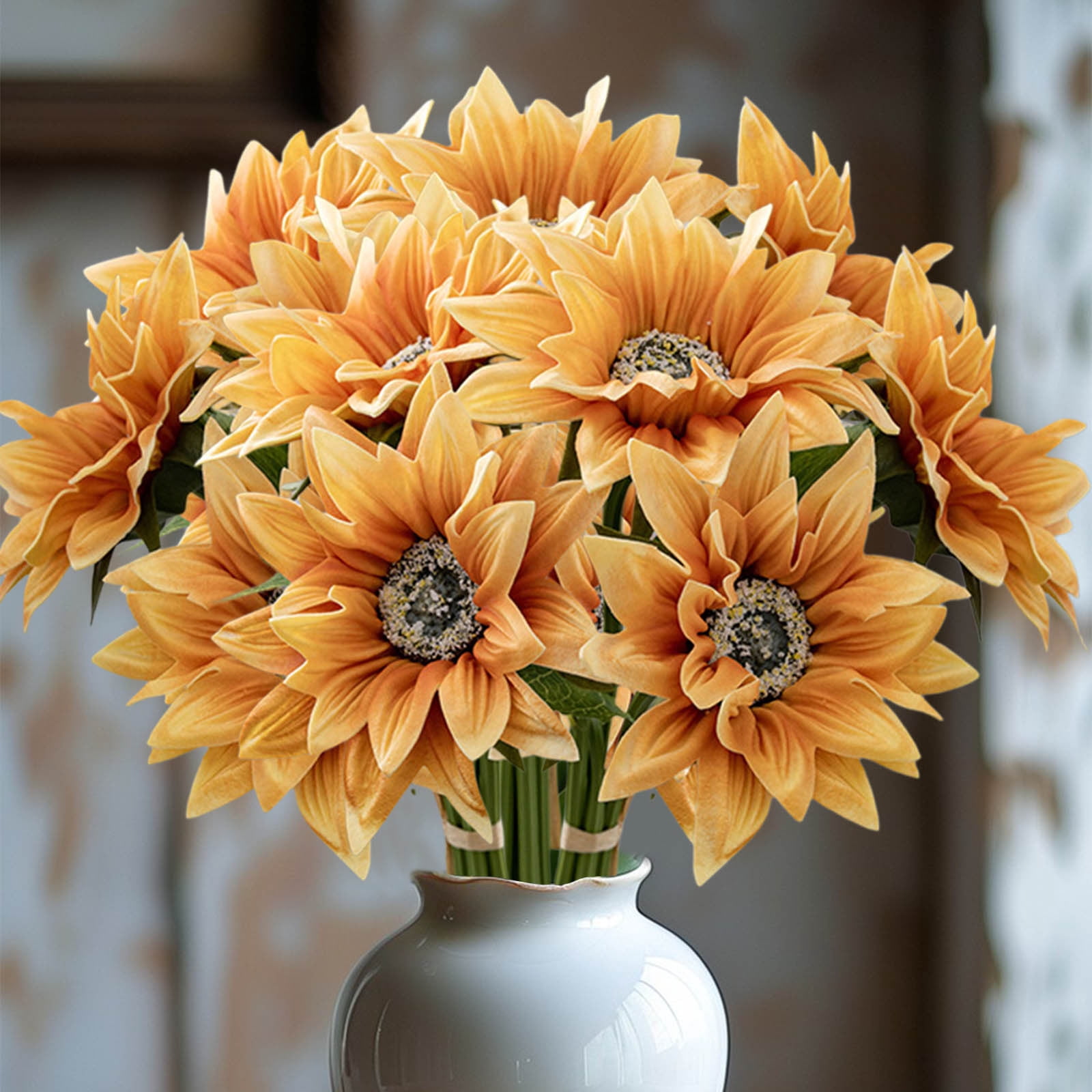 Harlier Beautiful Yellow Sunflowers, Artificial Mini Fake Sunflowers ...
