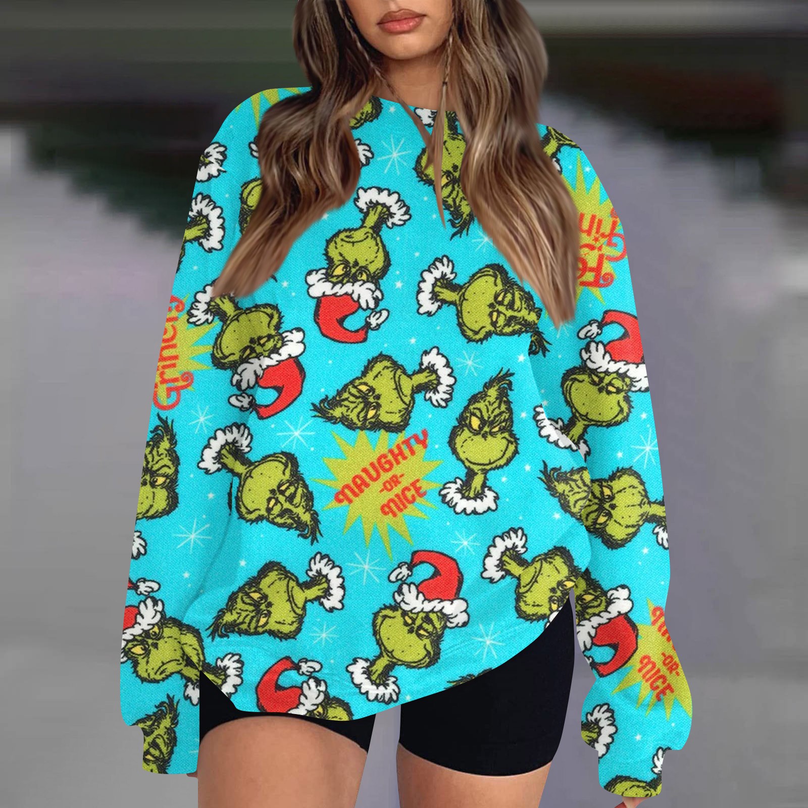 KYGABAK Ugly Christmas Sweater Women Grinch Sweatshirt Grinch ...
