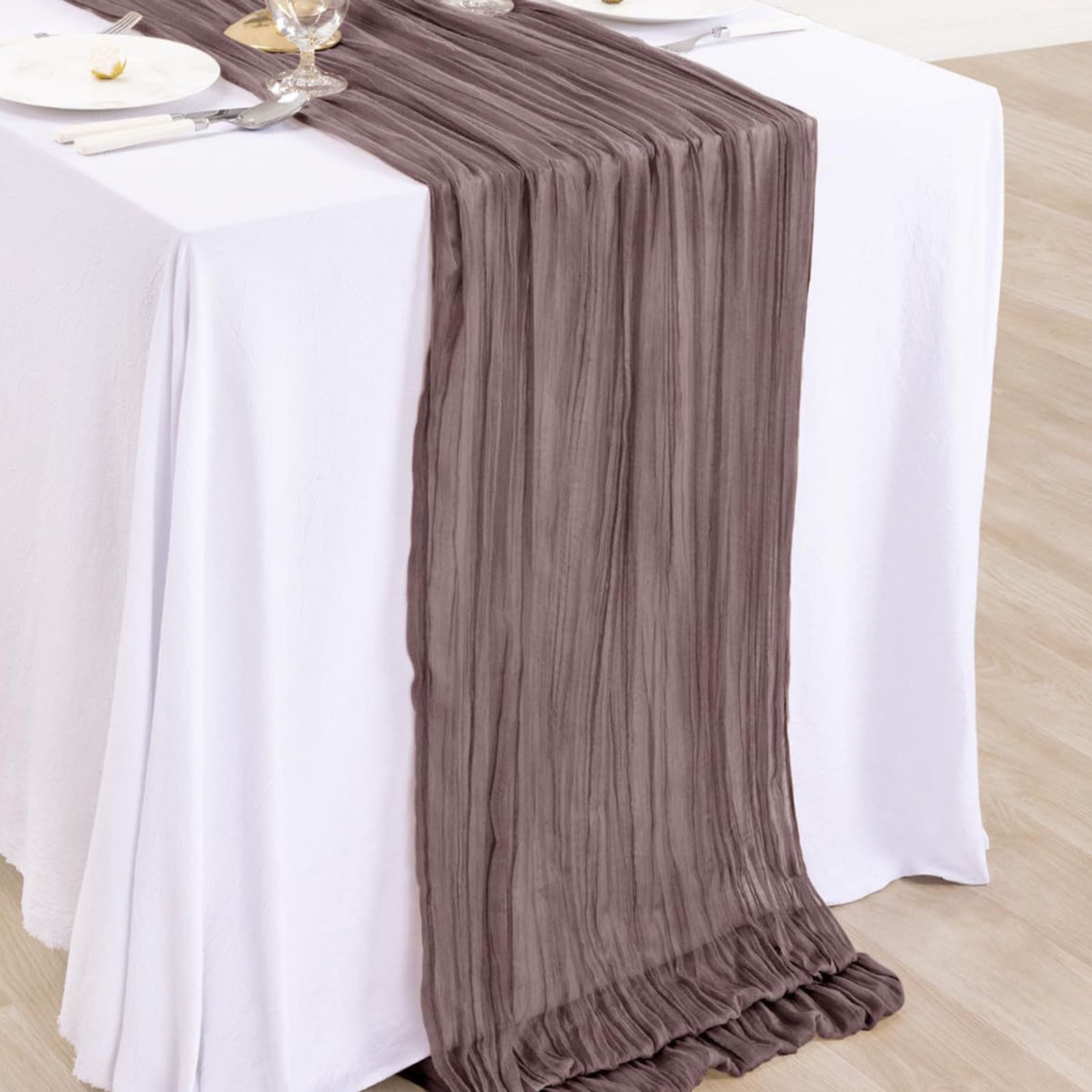 Harlier Cheesecloth Table Runner, 35x71 Inch Boho Gauze Table Runner ...