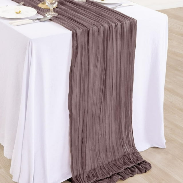 Harlier Cheesecloth Table Runner, 35x71 Inch Boho Gauze Table Runner ...