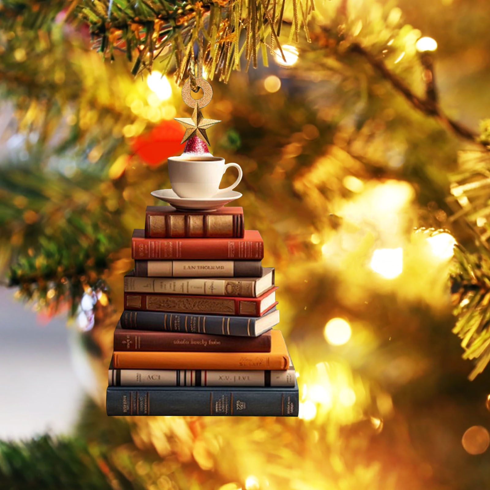 Harlier Christmas Tree Shape Bookshelf Pendant, Artificial Christmas ...